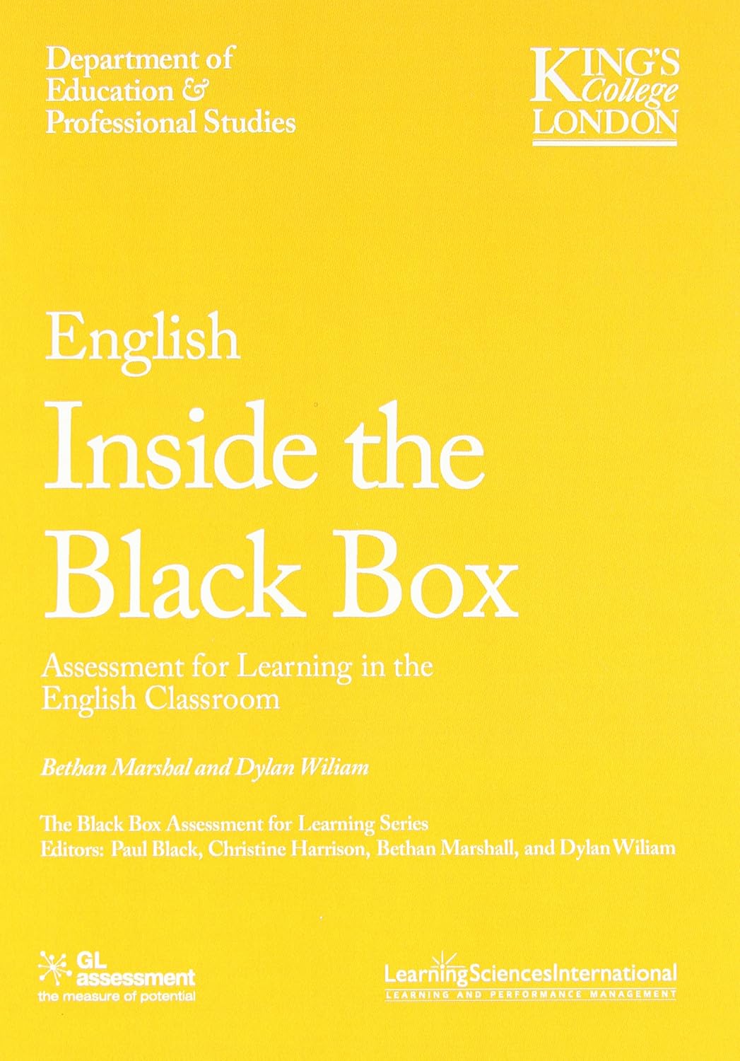 Buy English Inside the Black Box: Assessment for Learning in the ...