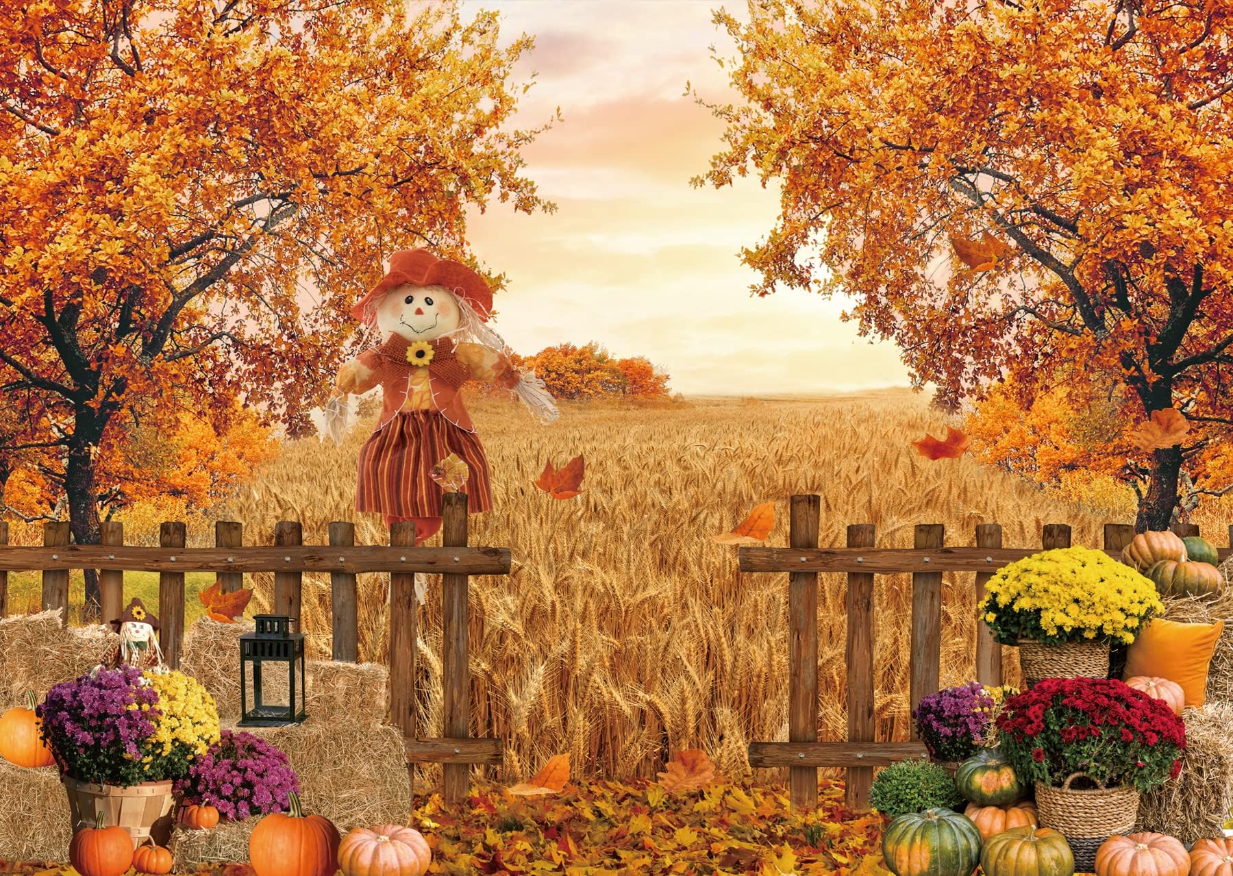 Amazon.com : Fluzimir 10x8FT Large Fall Photo Backdrop Maple Leaf ...
