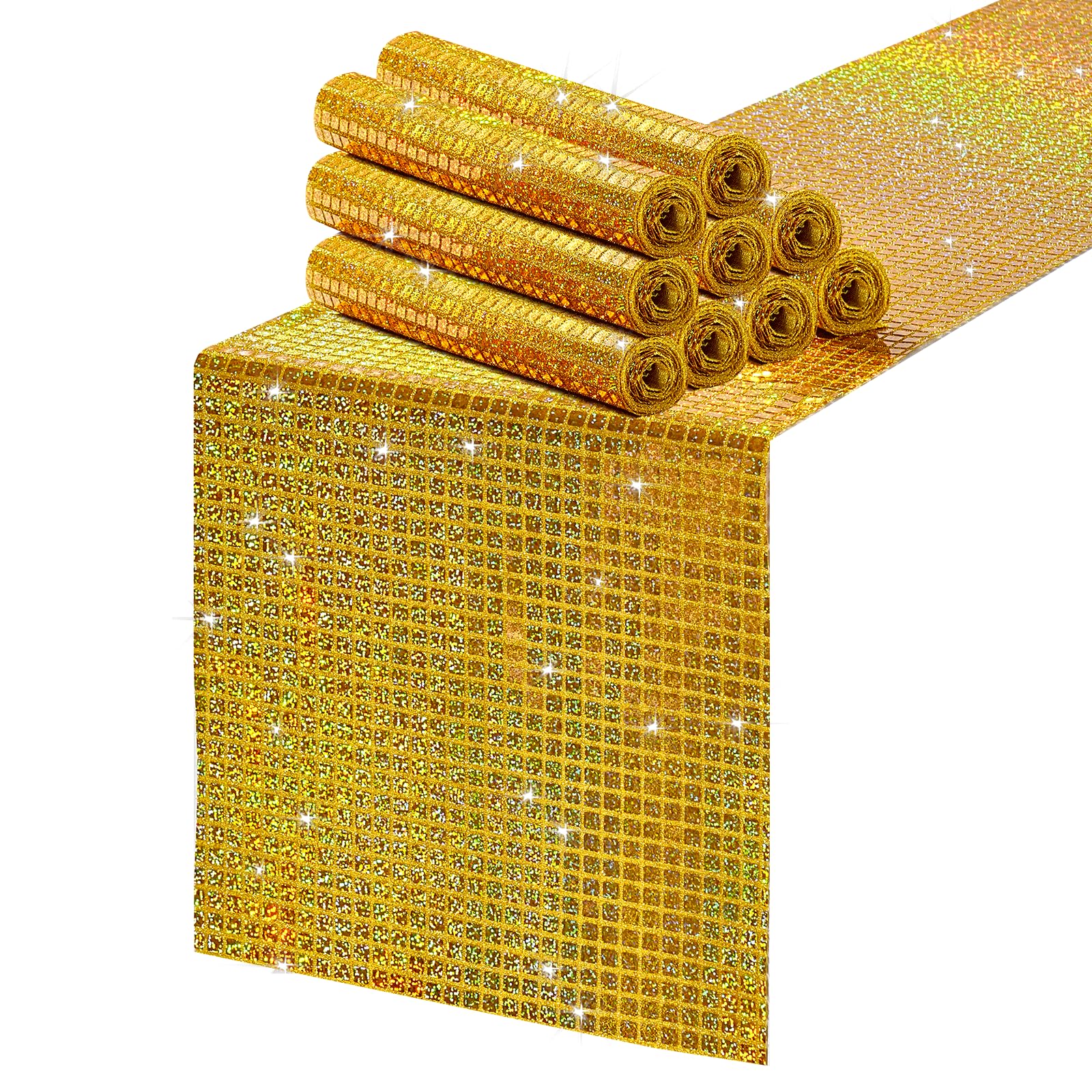 Amazon.com: MoKoHouse Laser Gold Sequin Table Runner: 10 Packs 12 x 72 ...