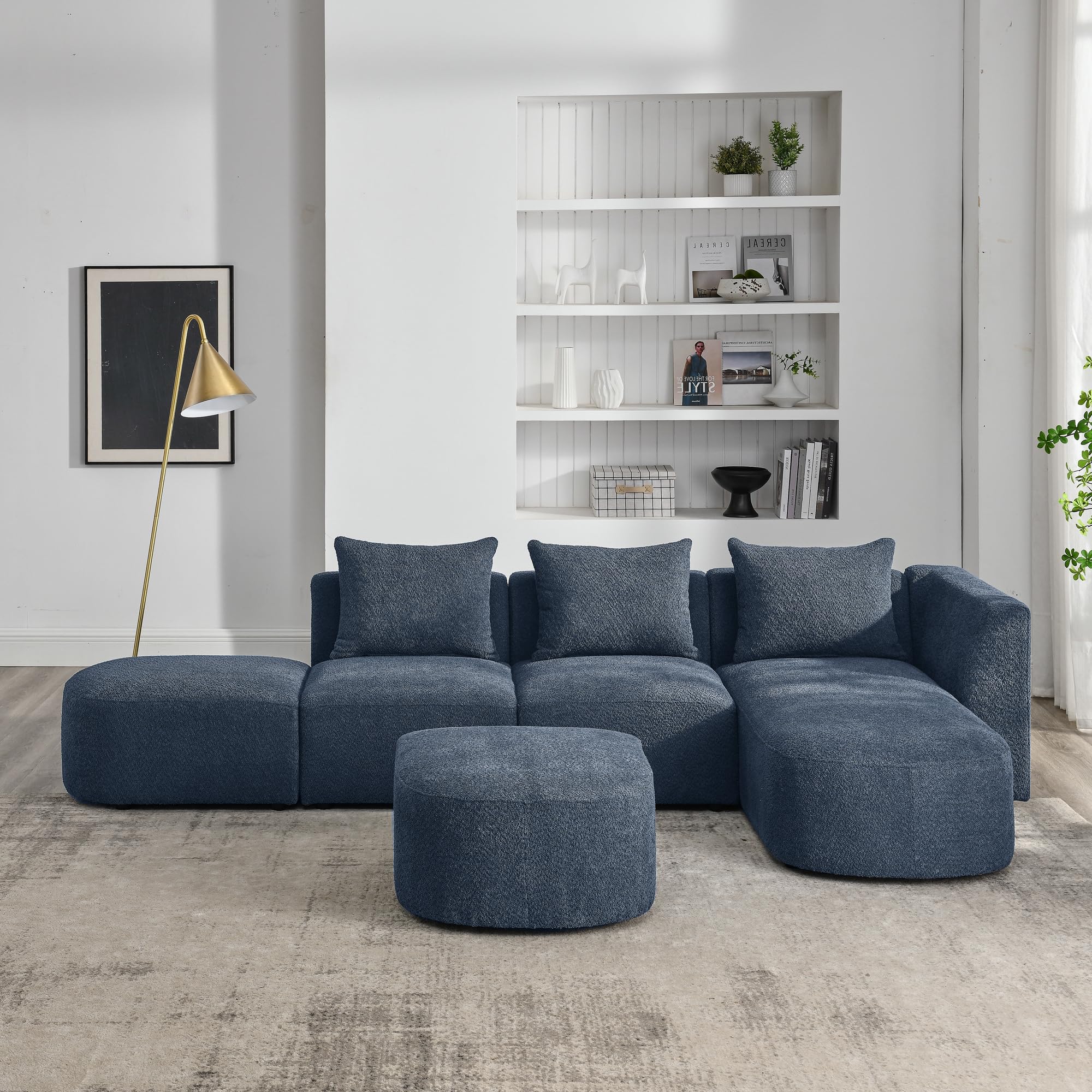 Amazon.com: DEINPPA Right-Facing Reversible Modular Sectional Sofa ...