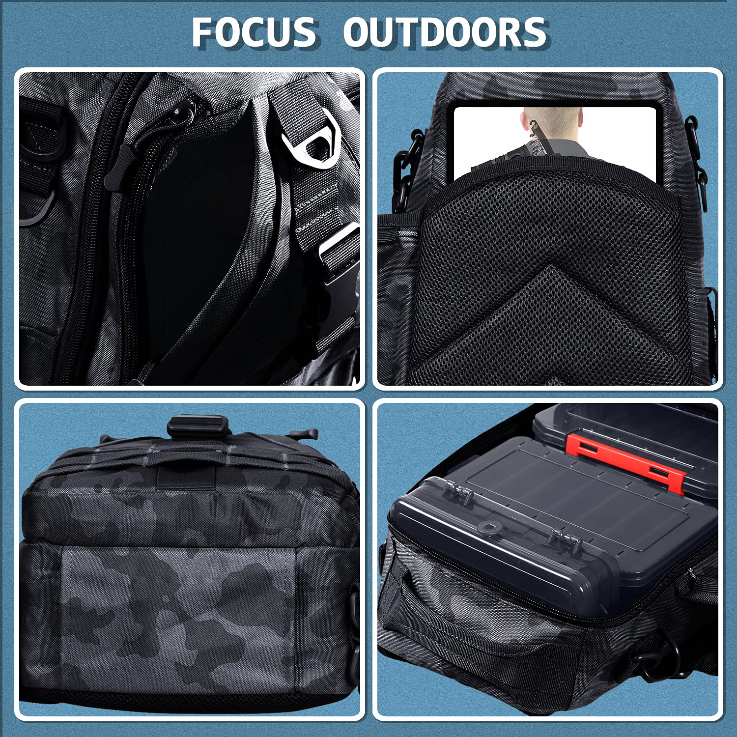 Aertiavty Compact Fishing Tackle Bag, Fishing Bag with Tackle Box and ...