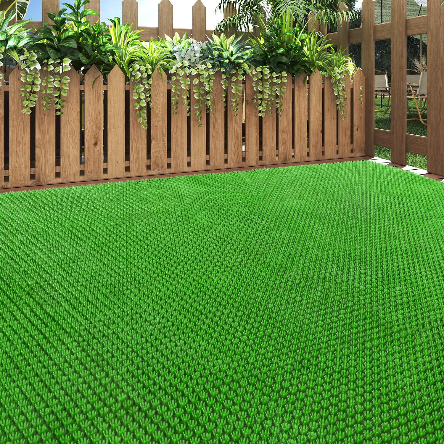 Amazon.com: PADOOR Artificial-Grass-Rug 60 Pack, Outdoor Non Slip Turf ...