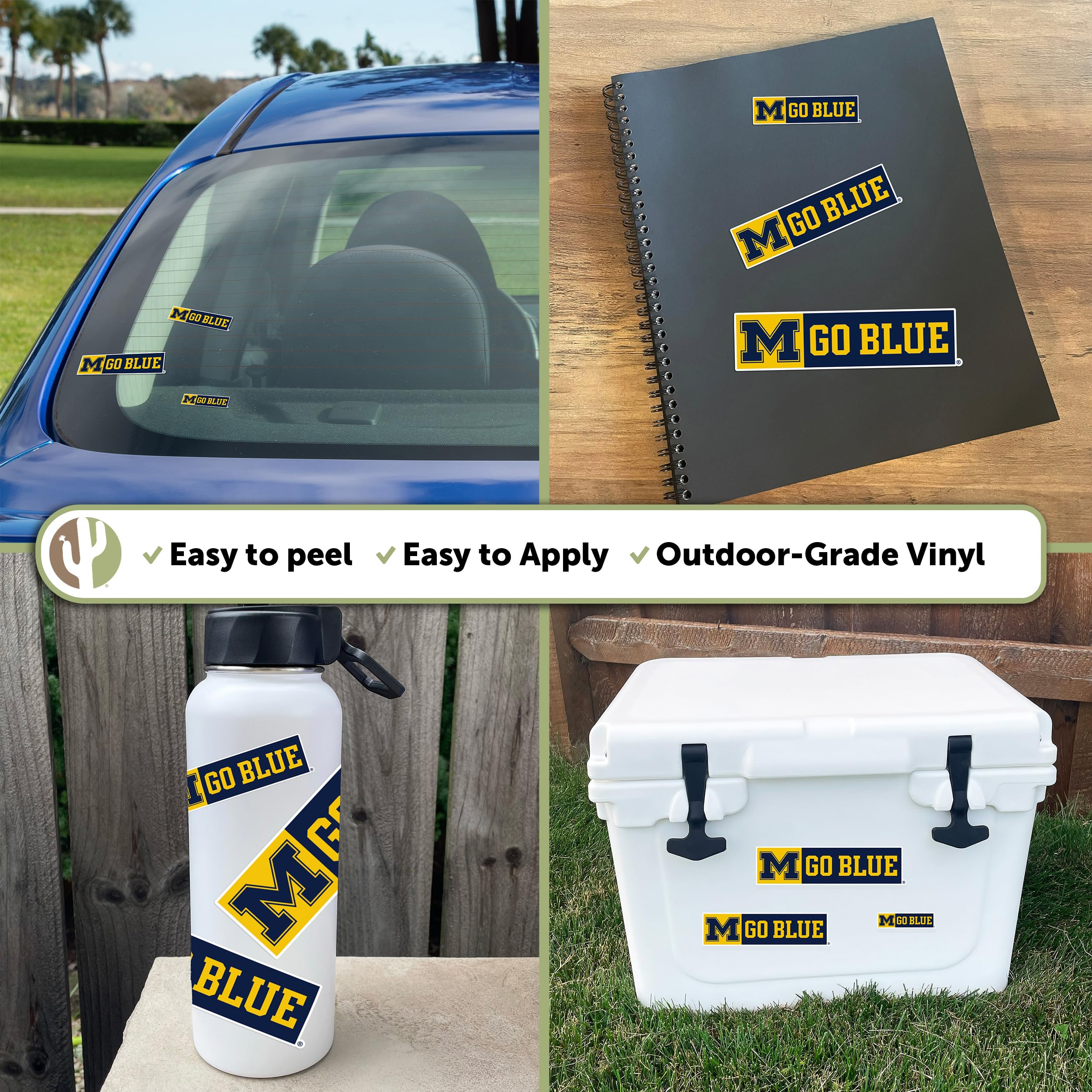 Desert Cactus University Of Michigan Wolverines Blue Hail Vinyl Decal ...