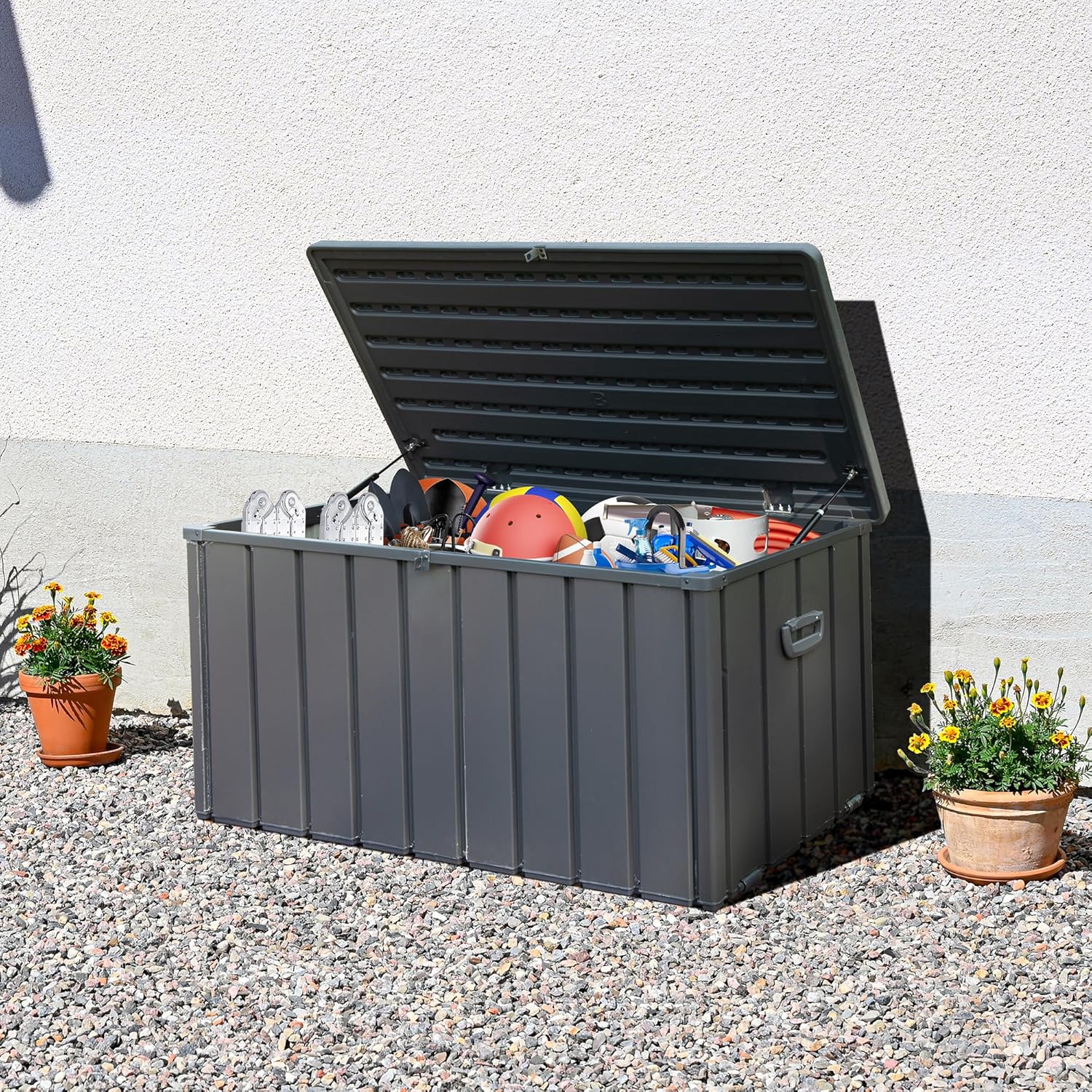 Amazon.com: Domi Outdoor Deck Box 100 Gallon, Waterproof Lockable Steel ...