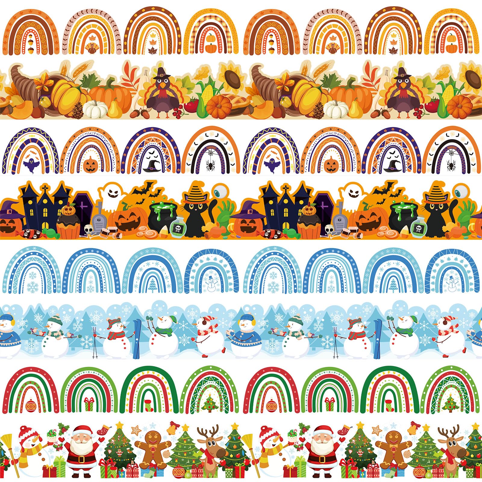 Amazon.com: TaoBary 88 Pcs Seasonal Bulletin Board Borders Stickers ...