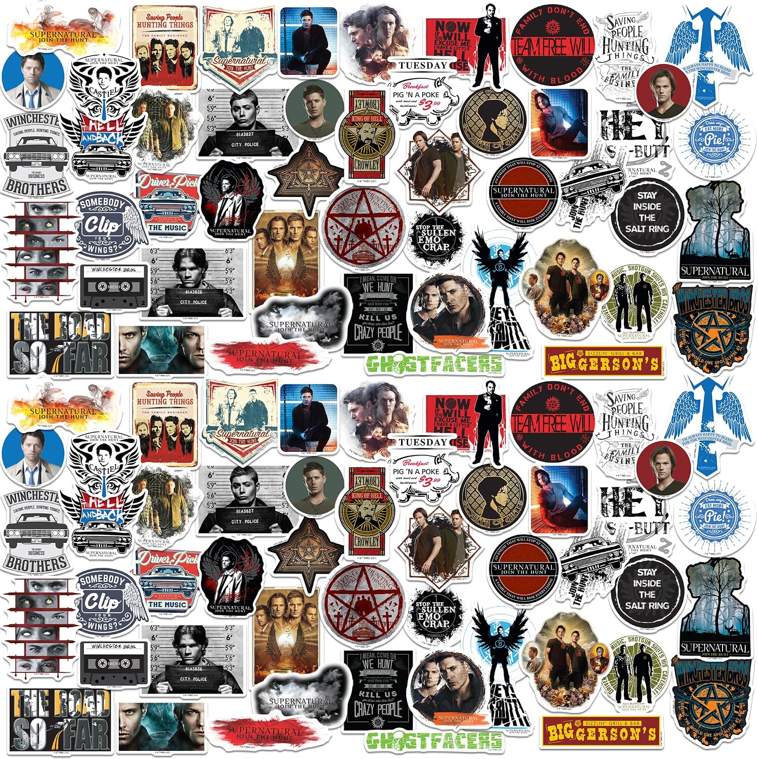 Amazon.com: Supernatural 100ct Vinyl Large Deluxe Stickers Variety Pack ...
