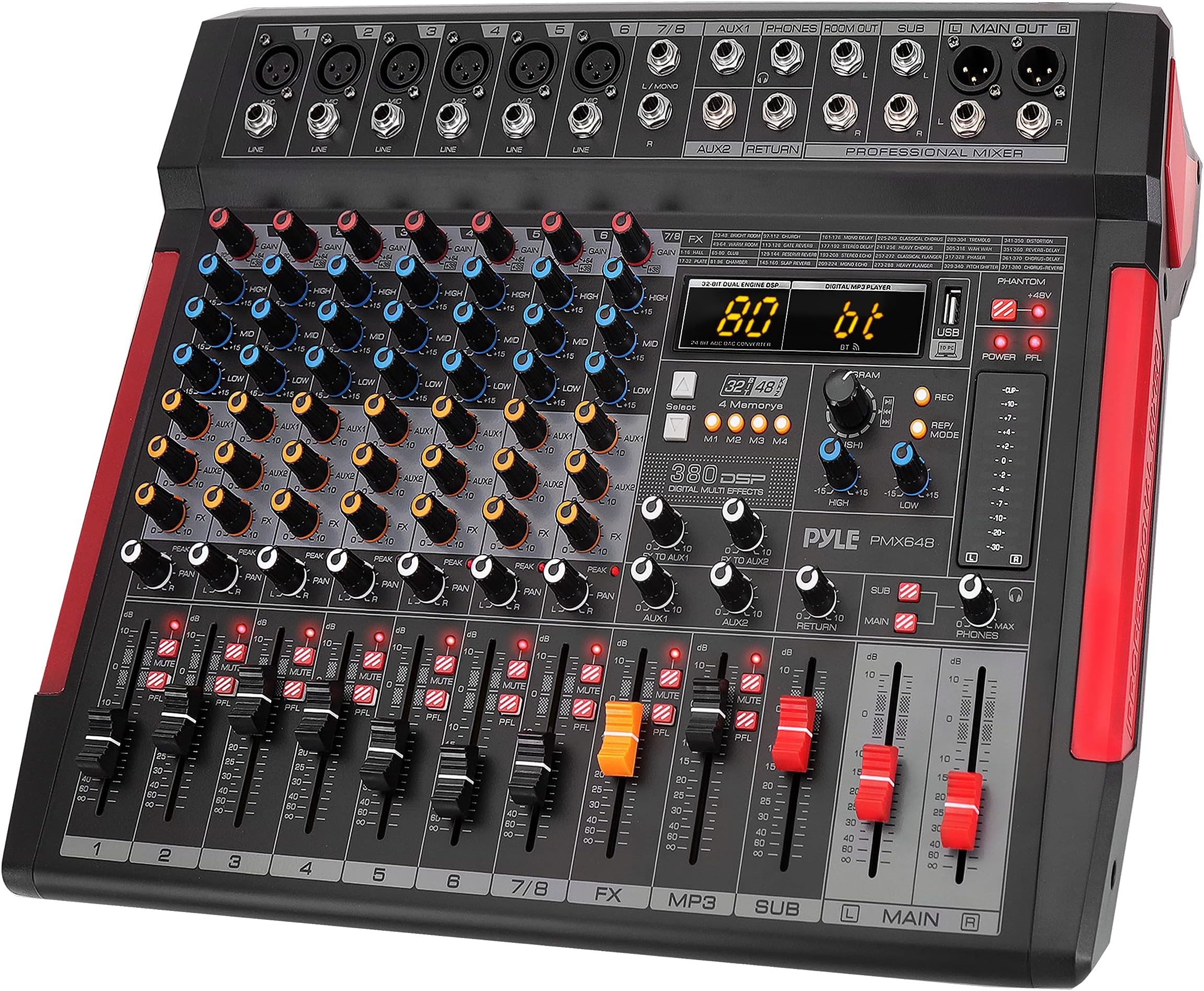 Amazon.com: Weymic MX-80 Professional Mixer (8-Channel) for Recording ...