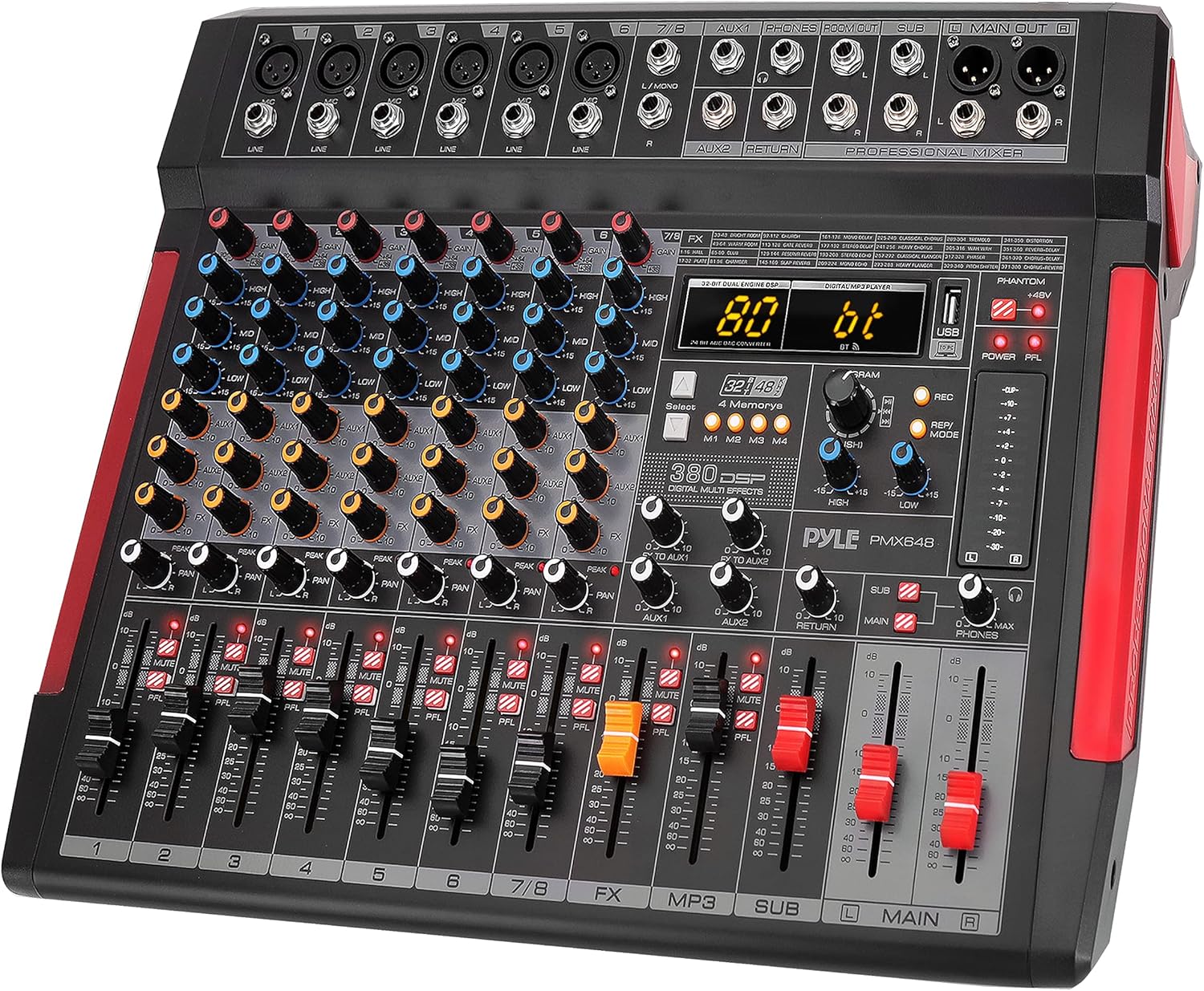 Amazon.com: Pyle Professional DJ Audio Mixer Controller - 8-Channel DJ ...