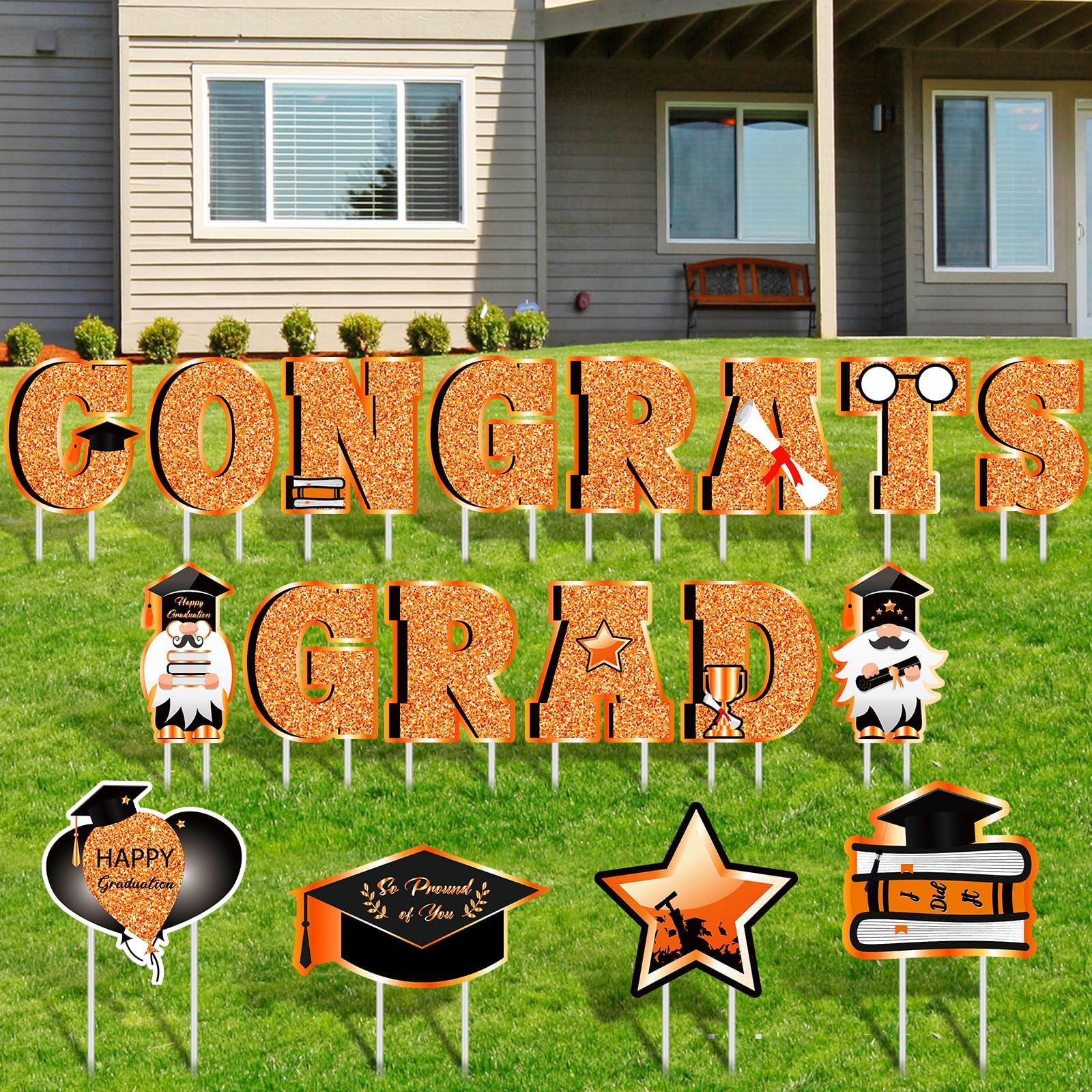 Amazon.com : 10 Pcs Graduation Yard Sign Decorations Personalized ...