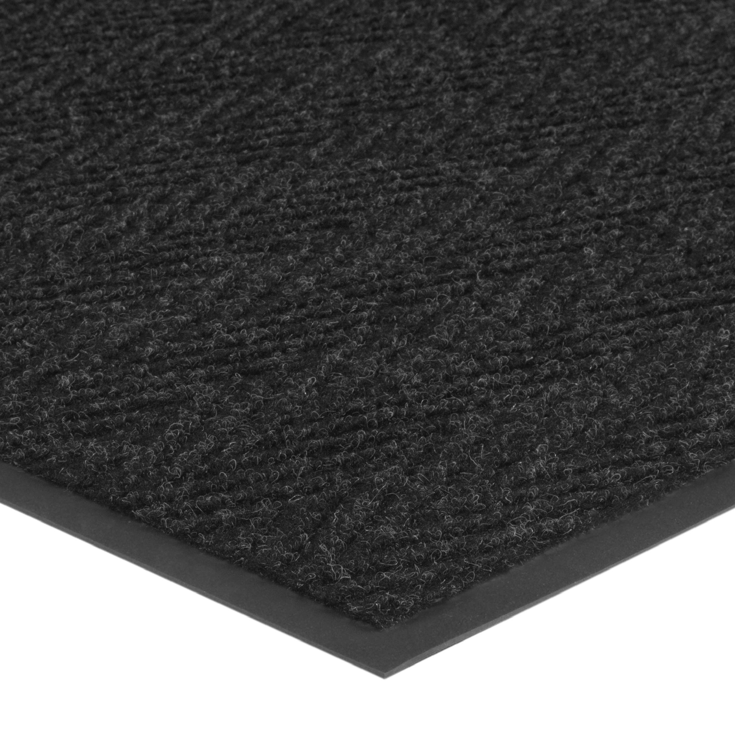 Apache Mills Indoor Chevron Rib Entryway Doormat, Medium Traffic Durability, Charcoal, 4' x 6'
