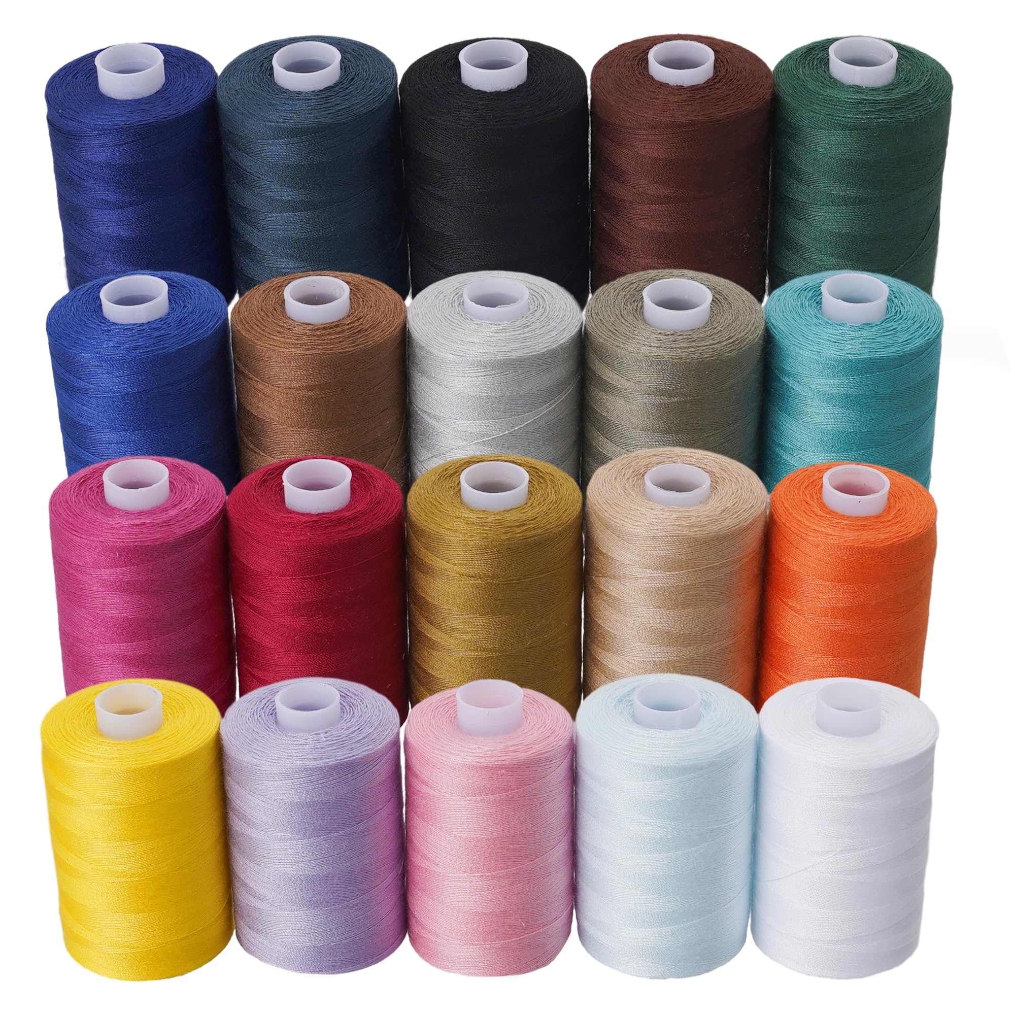 Amazon.com: Sewing Thread Kit 20Colors 1000 Yards Polyester Threads ...