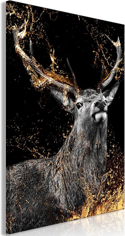 Amazon.de: murando - Bilder Hirsch 40x60 cm Vlies Leinwandbild 1 tlg ...