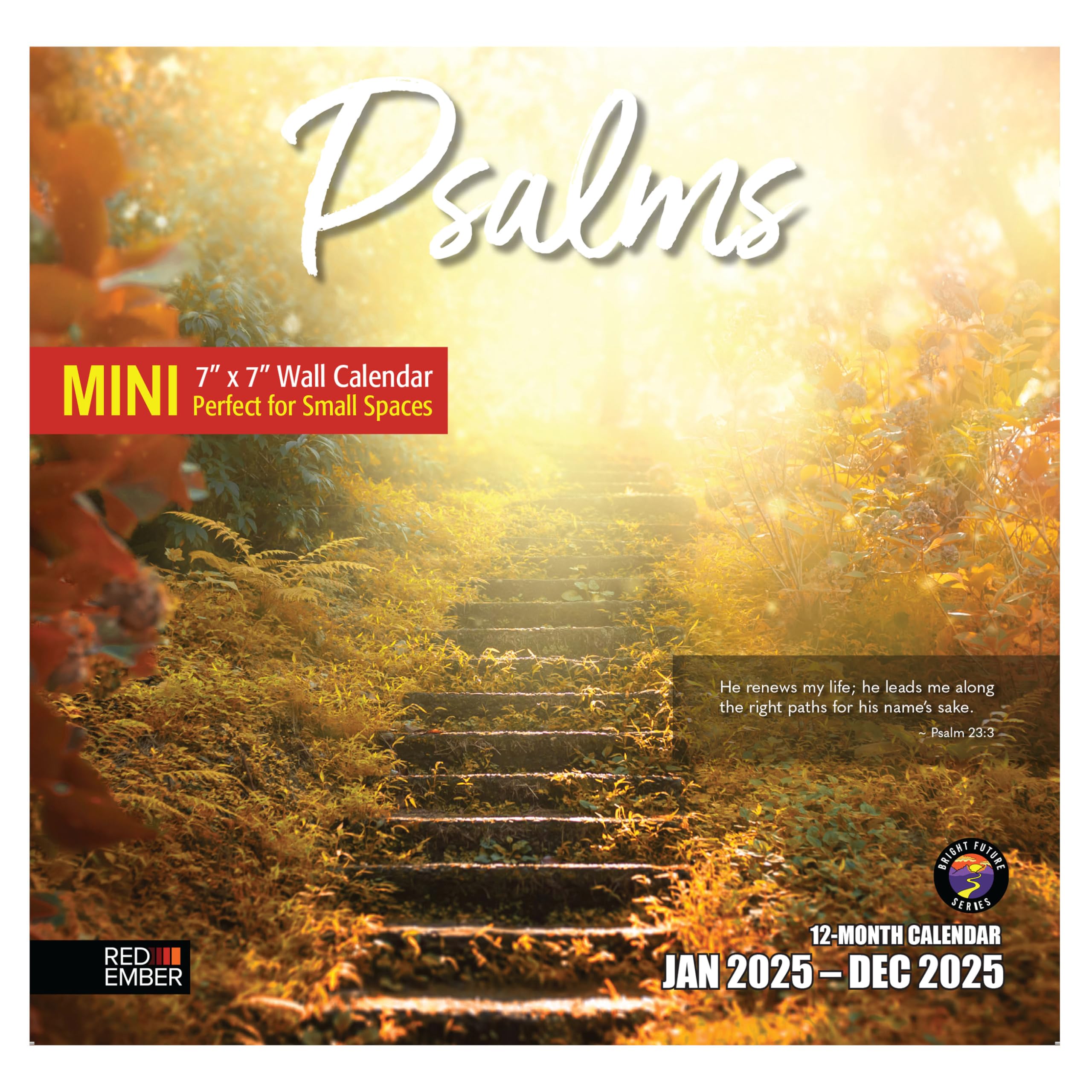 Amazon.com: RED EMBER Psalms Mini 2025 Wall Calendar 12 Month | 7" x 14 ...