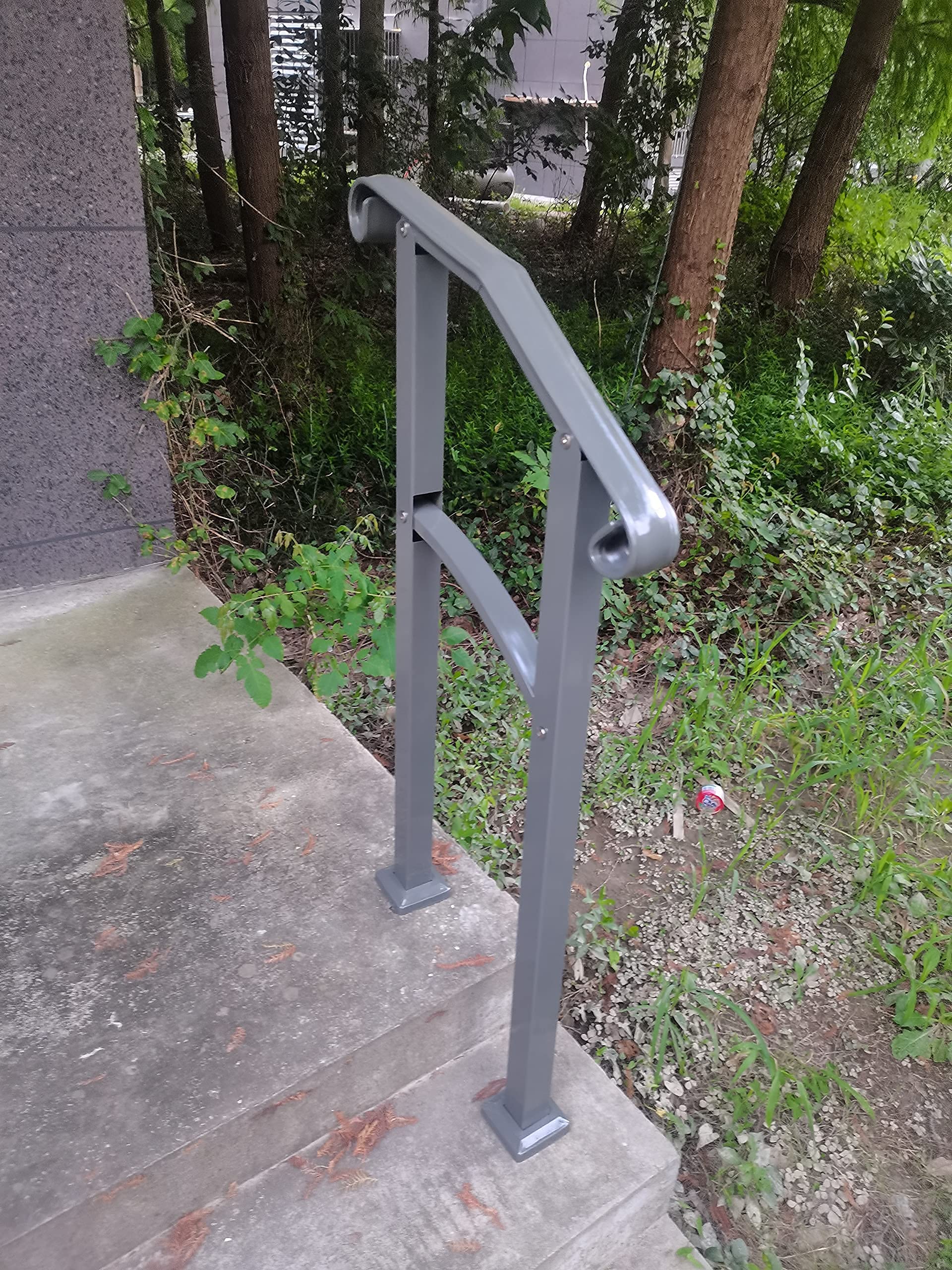 Handrails for Outdoor Steps, Gray Handrail Arch,1 or 2 Steps Stair ...