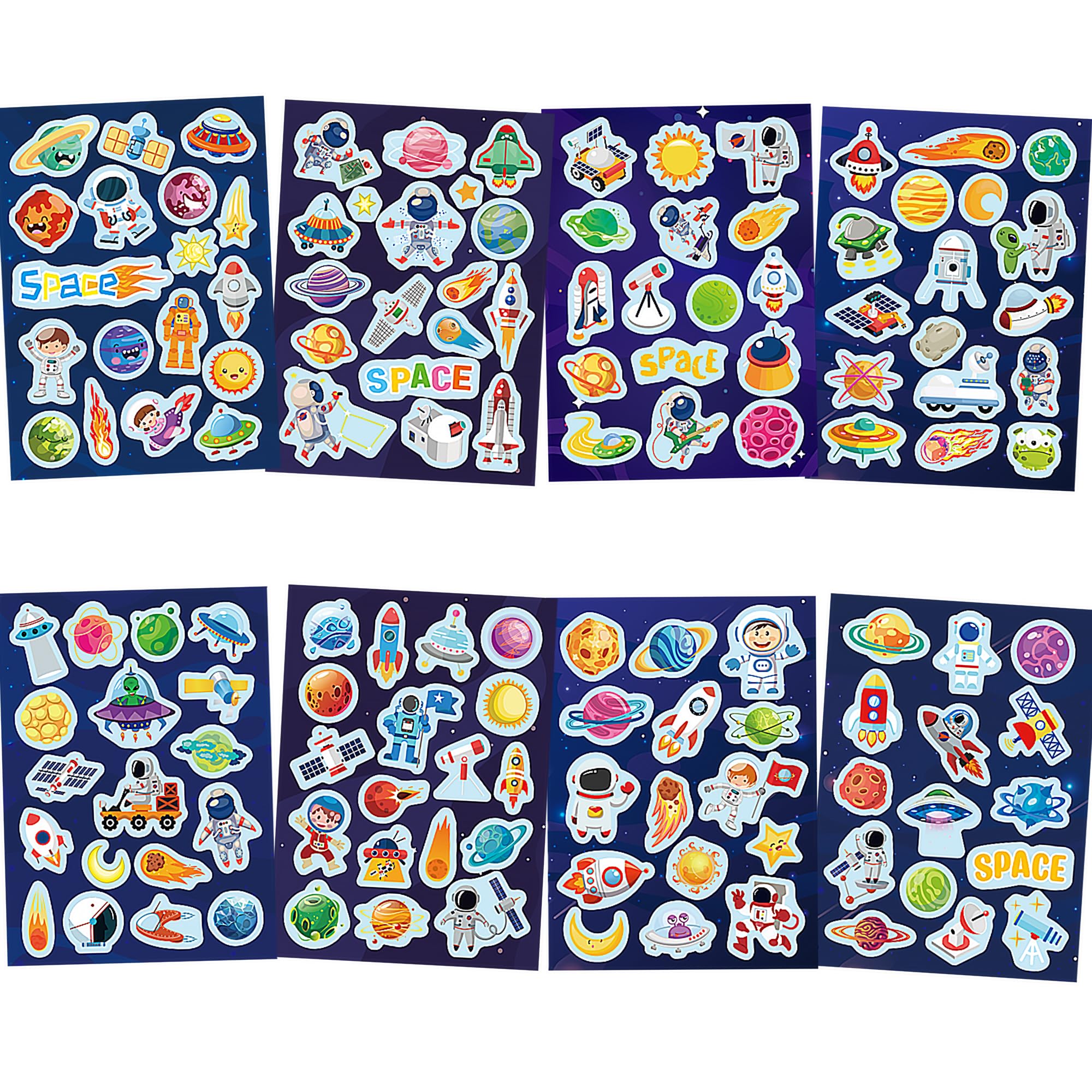 Amazon.com: Dorgua 411Pcs Outer Space Stickers, 24 Sheets Space Alien ...