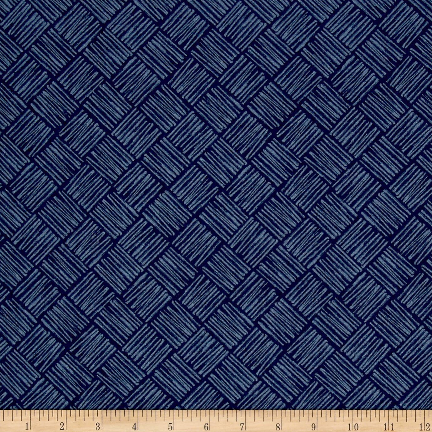 Amazon.com: Windham Fabrics Navy Tool Time Scratchy Squares Fabric by ...