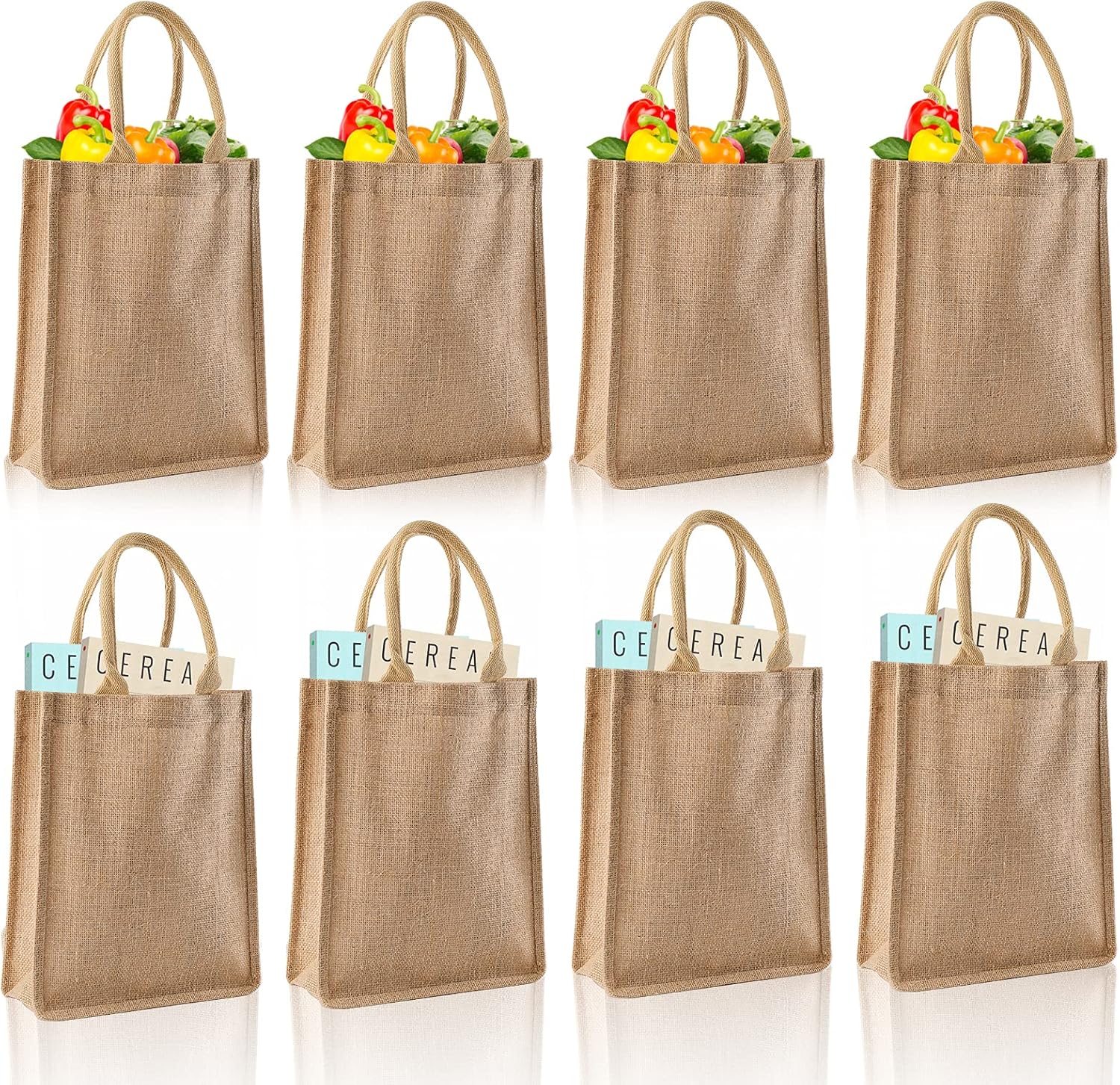 Amazon.com - DEAYOU 8 Pack Jute Burlap Tote Bags, Burlap Gift Totes ...