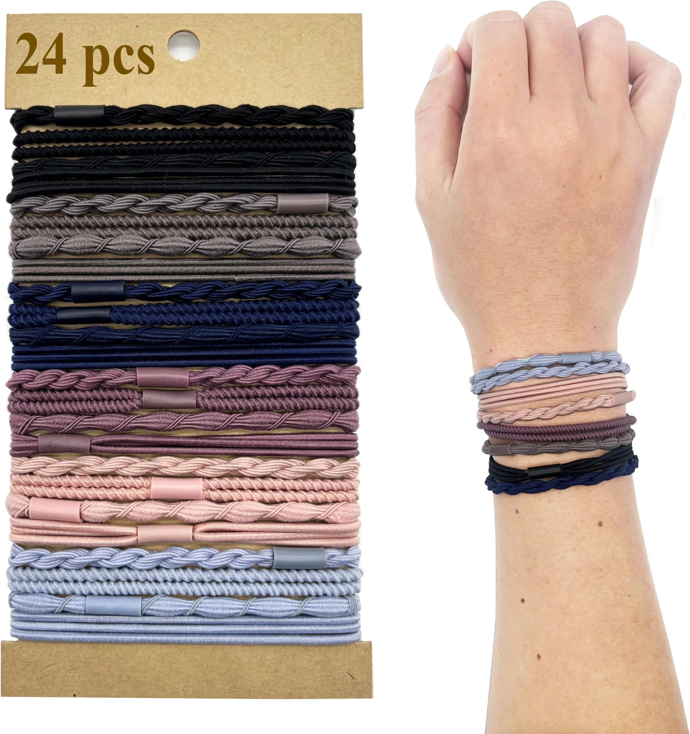 Amazon.com : GEMGIMY 24 pcs Boho Bracelet Hair Ties Set - 4 Styles & 6 Colors : Beauty ...