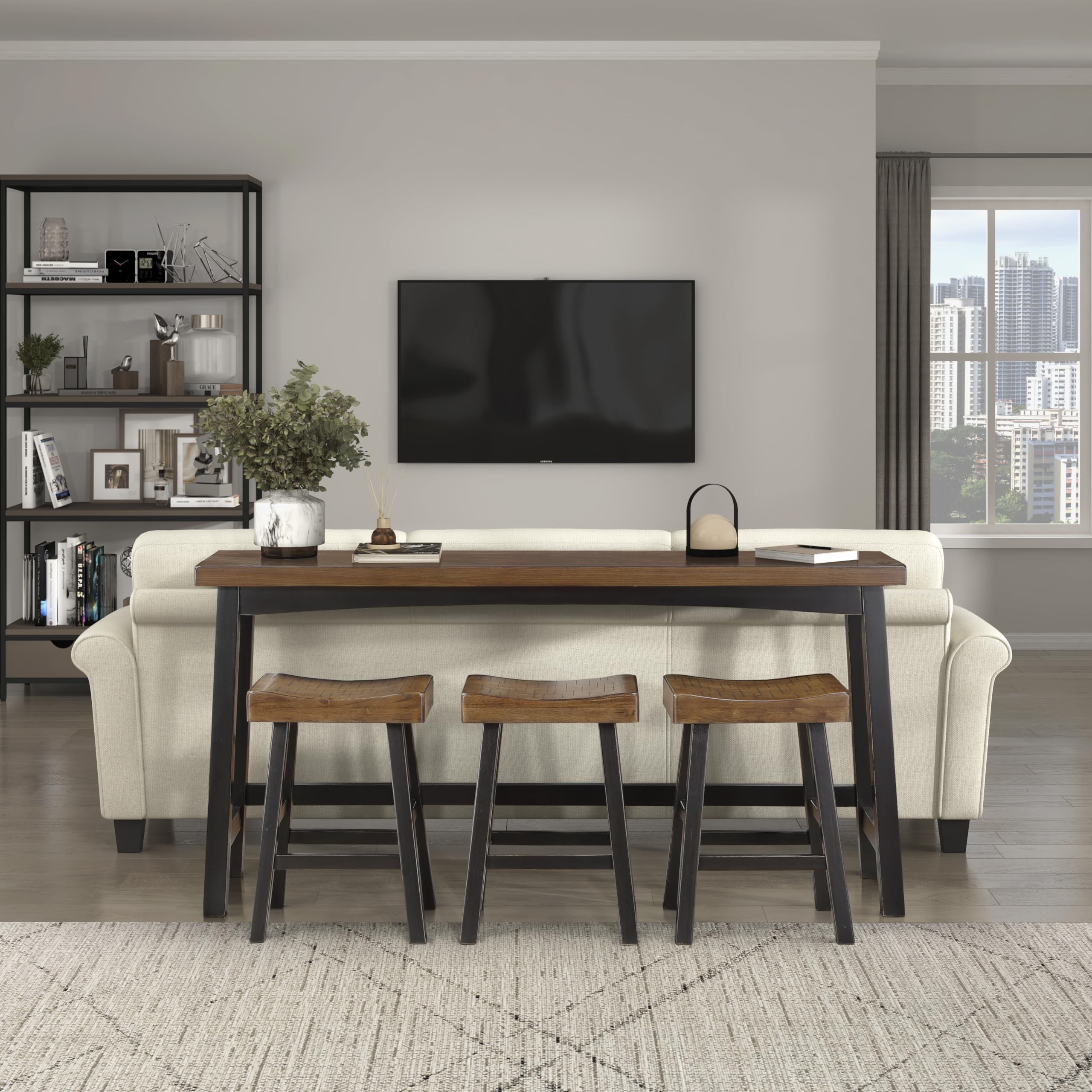 Amazon.com - Lexicon Bar Table Set for 3, Small Kitchen Table Set ...