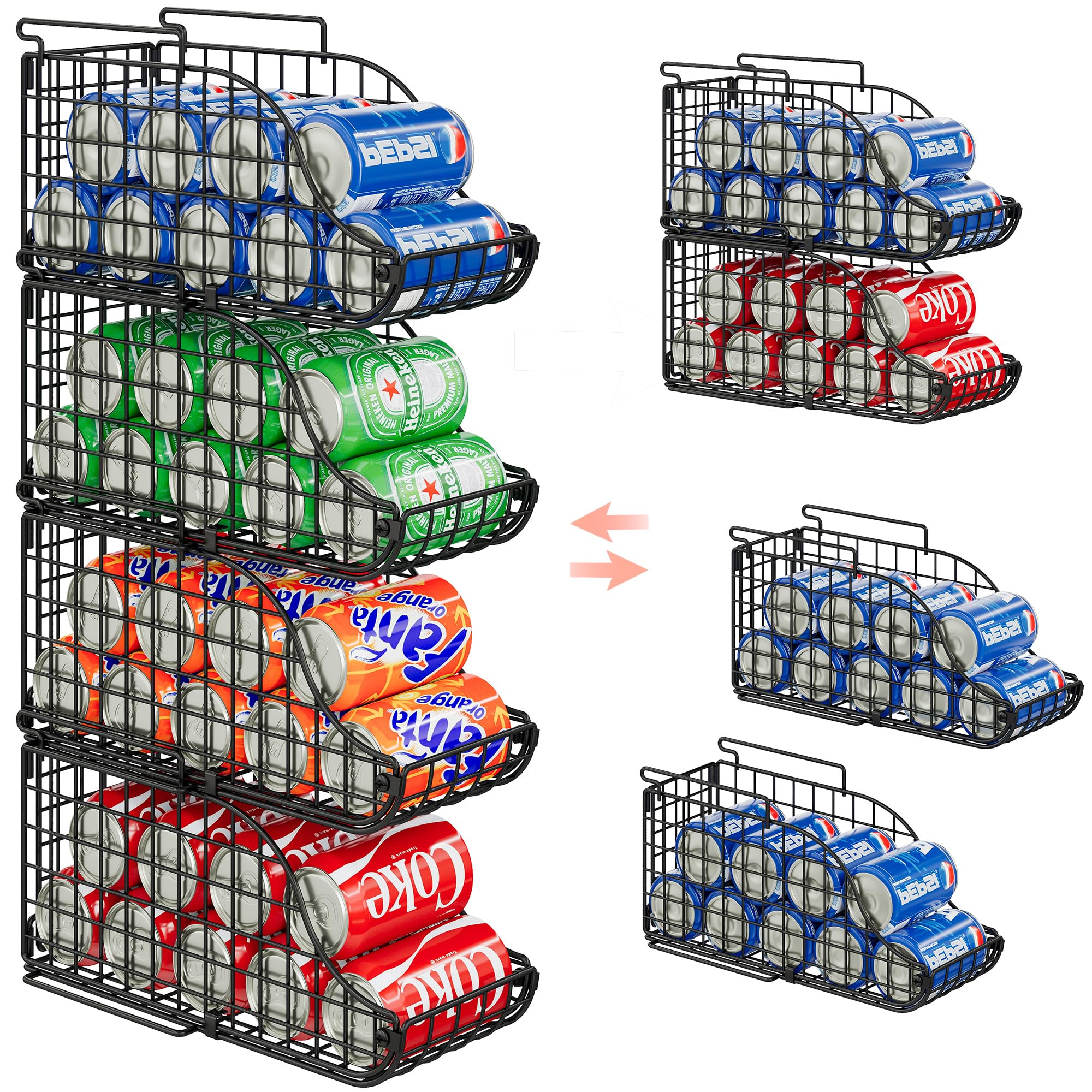 Amazon.com: 4-Pack Stackable Canned Food Organizer with Handles for ...