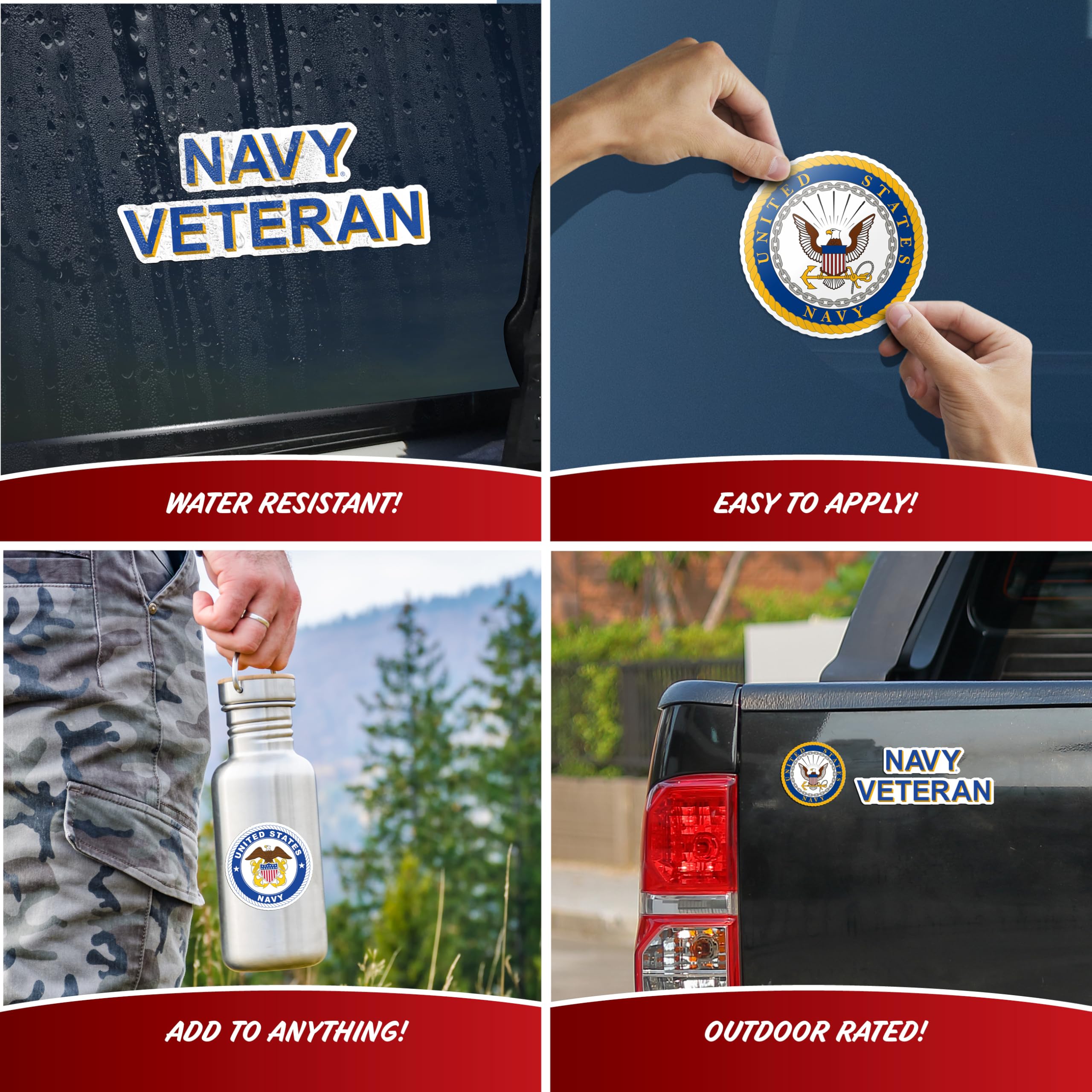 Snapklik.com : US Navy Veteran Car Decals - Set Of 4 Window Stickers ...
