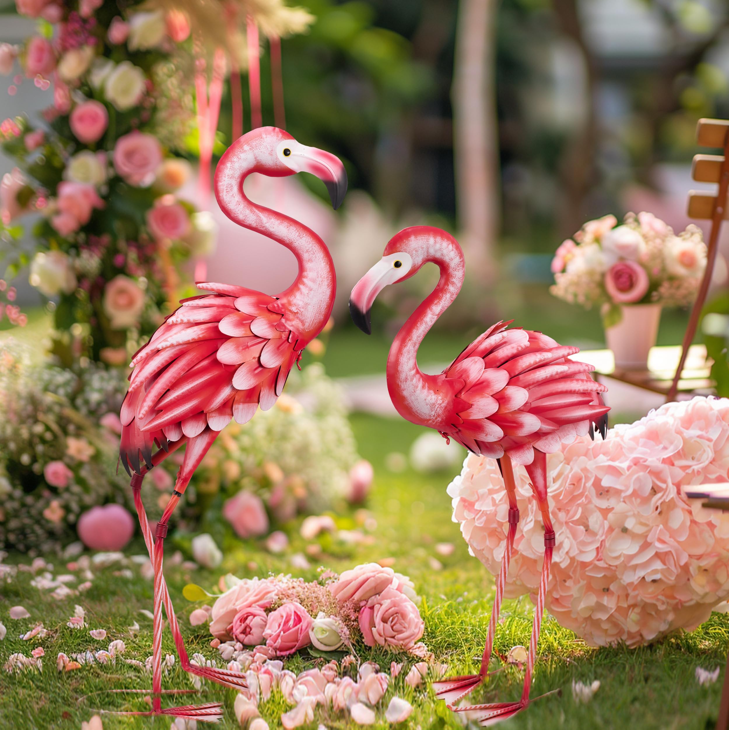 Amazon.com: TERESA'S COLLECTIONS 2 Pcs Flamingos for Yard Decorations ...