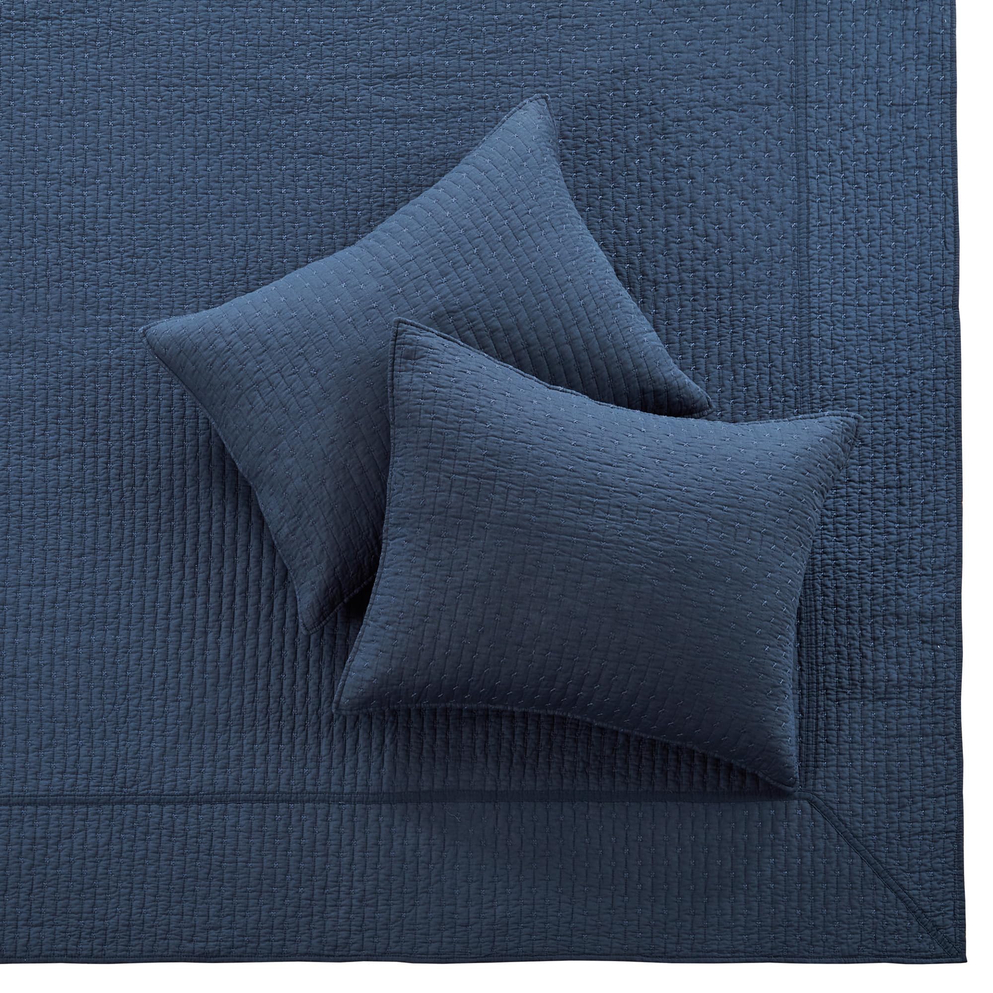 Snapklik.com : Levtex Home - Cross Stitch Navy Bedspread Set - Queen ...