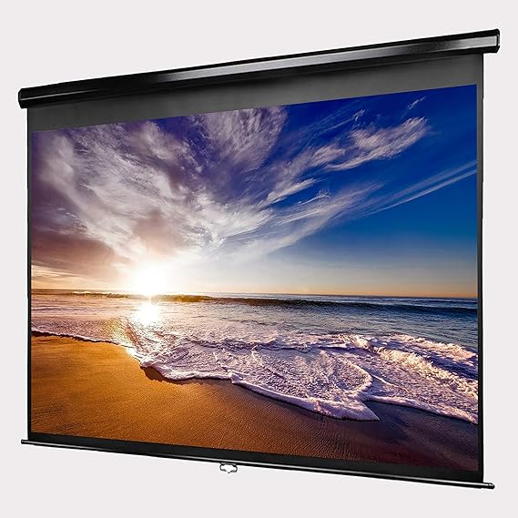 Amazon.com: Manual Pull Down Projector Screen – 100 Inch – 4:3 Aspect ...