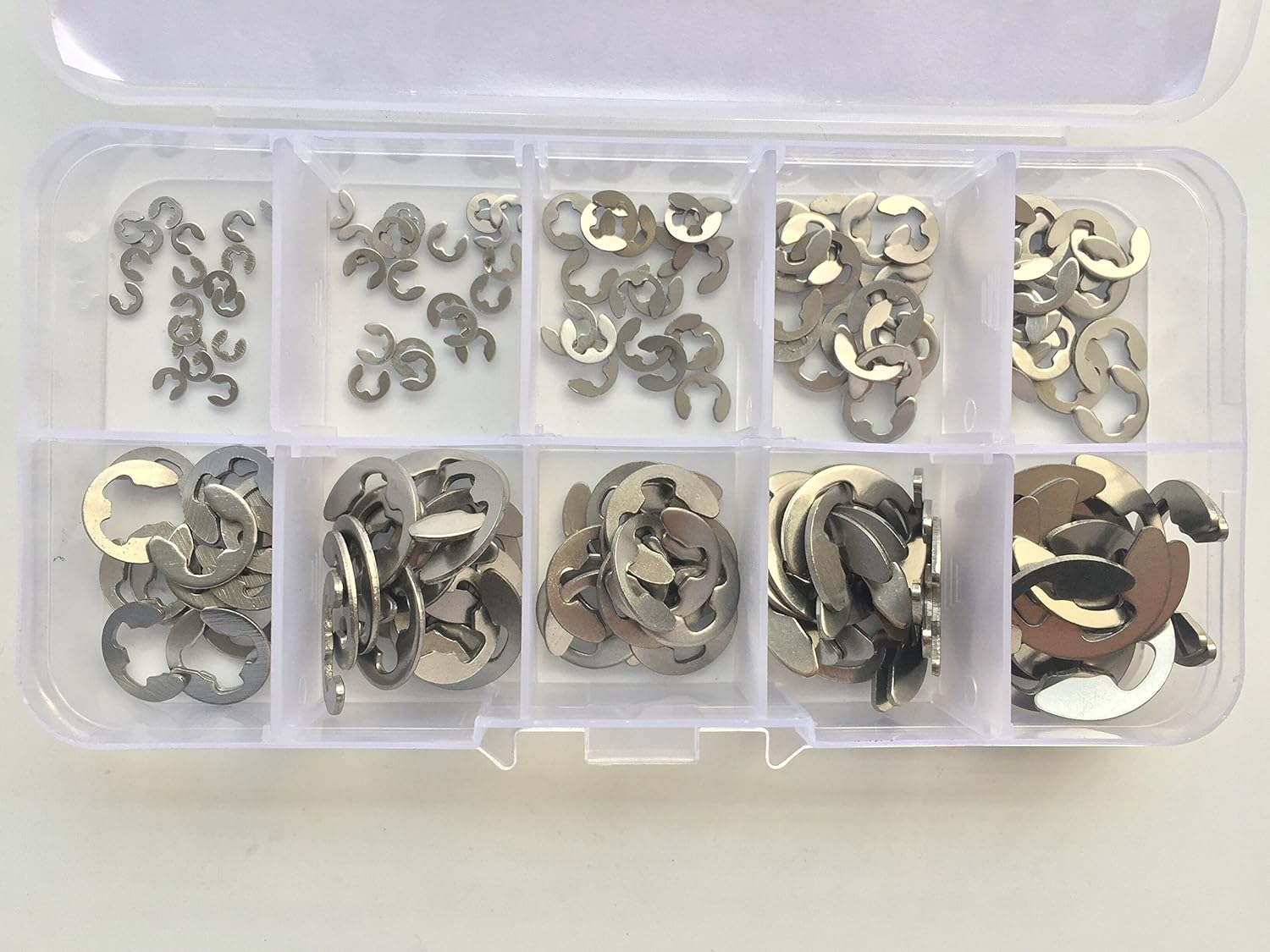 150pcs Stainless Steel E-clip 1.5mm-10mm Metric Diameter E-ring Circlip ...