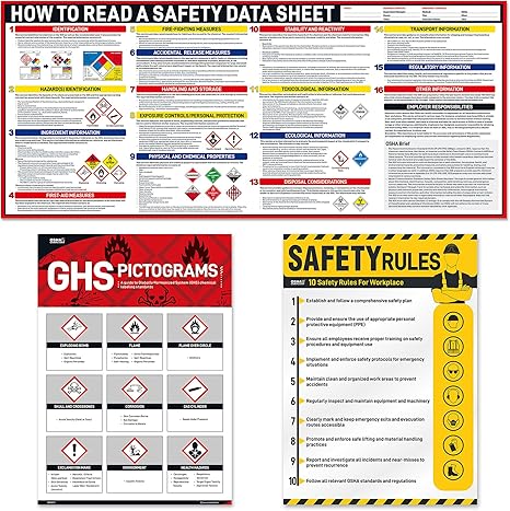 Amazon.com: How to Read A Safety Data Sheet SDS/MSDS Poster, GHS Safety ...