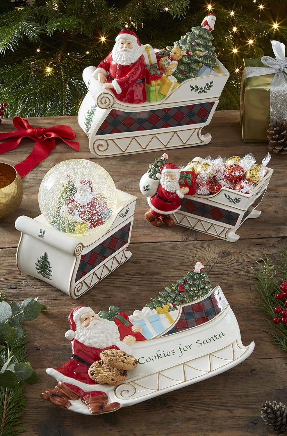 Buy Spode – Christmas Tree Santa Sleigh Cookies for Santa Platter ...