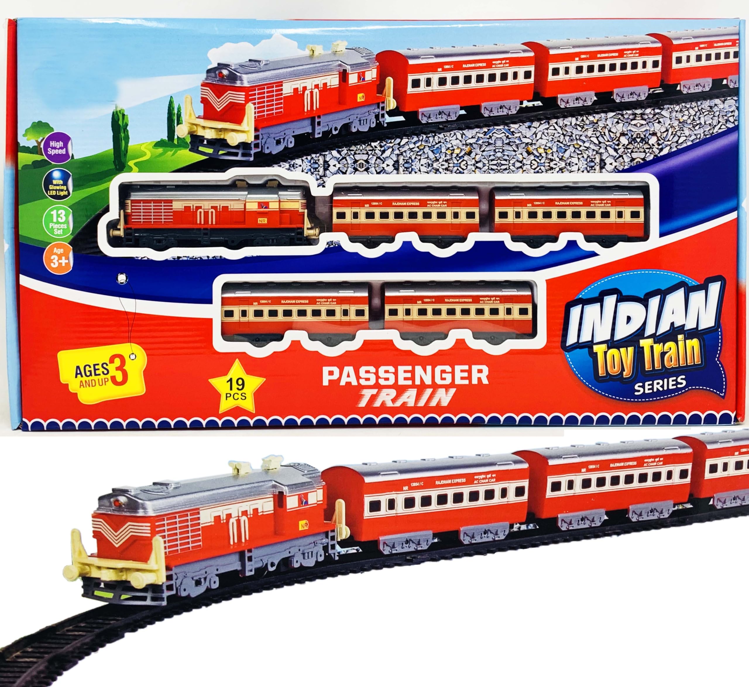 Buy Indian Railways Passenger Toy Train Track Set for Kids with Front ...