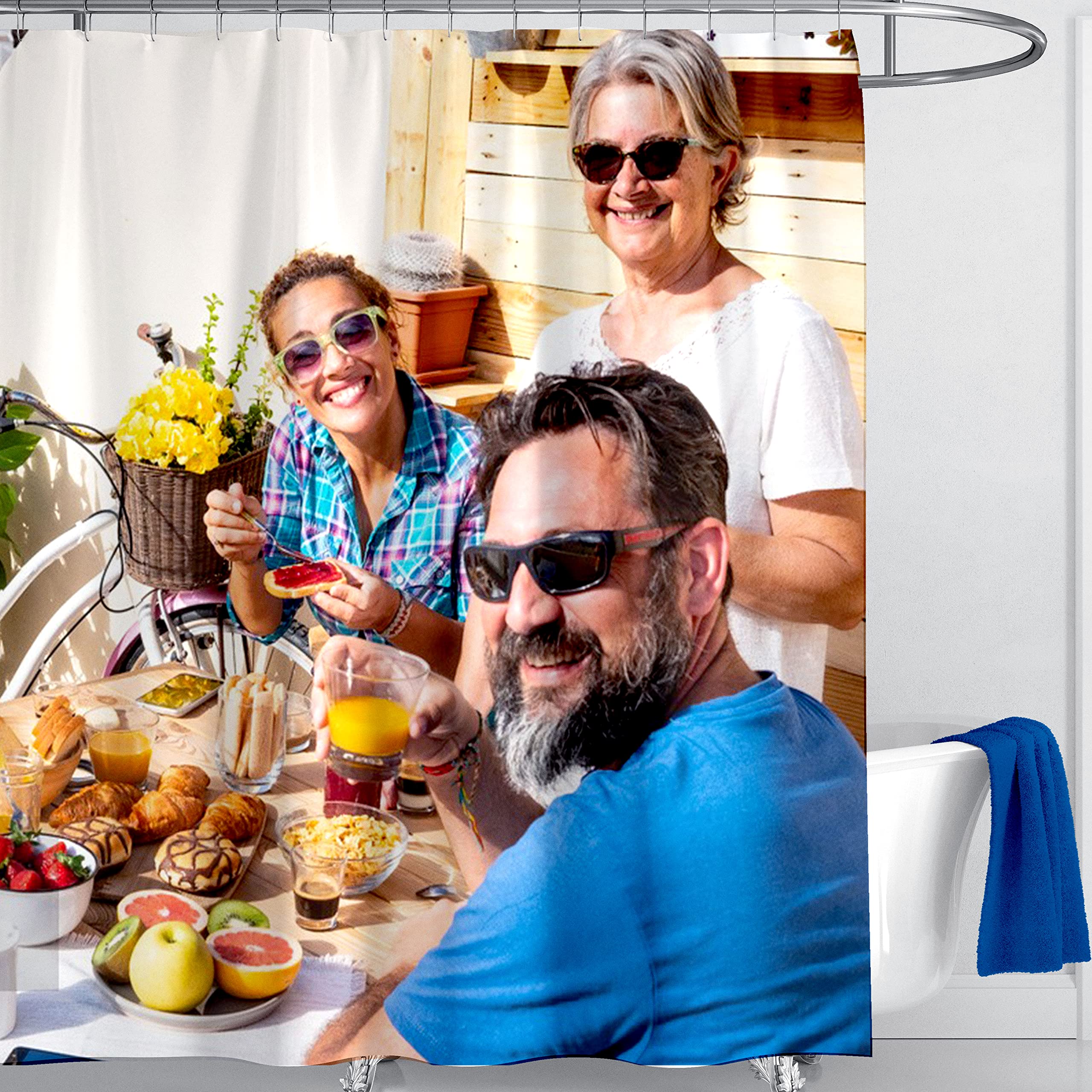 Amazon.com: LIVETTY Custom Photo Shower Curtain, Personalized Shower ...