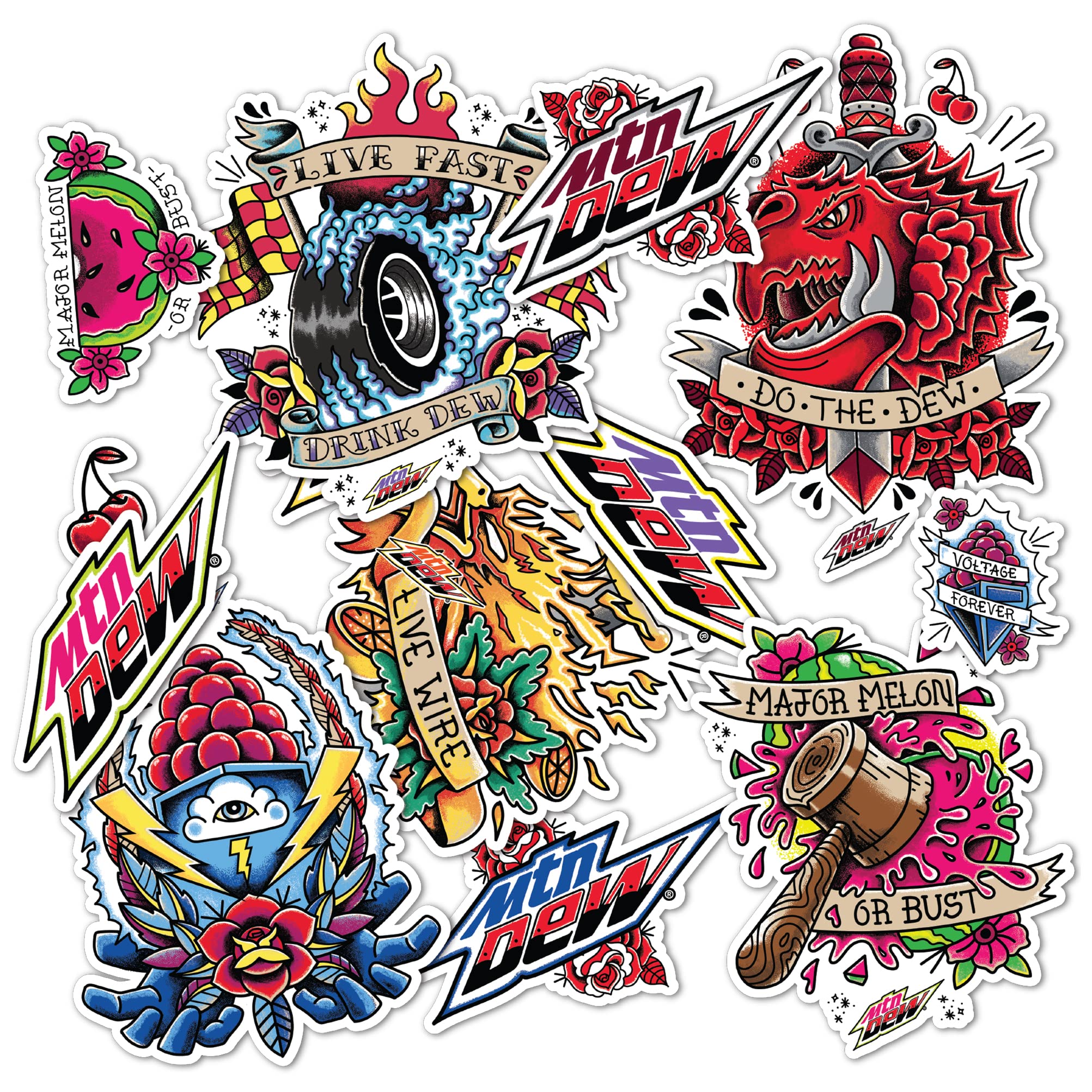 Amazon.com: Desert Cactus Mountain Dew Sticker Mt Dew Vinyl Decal ...