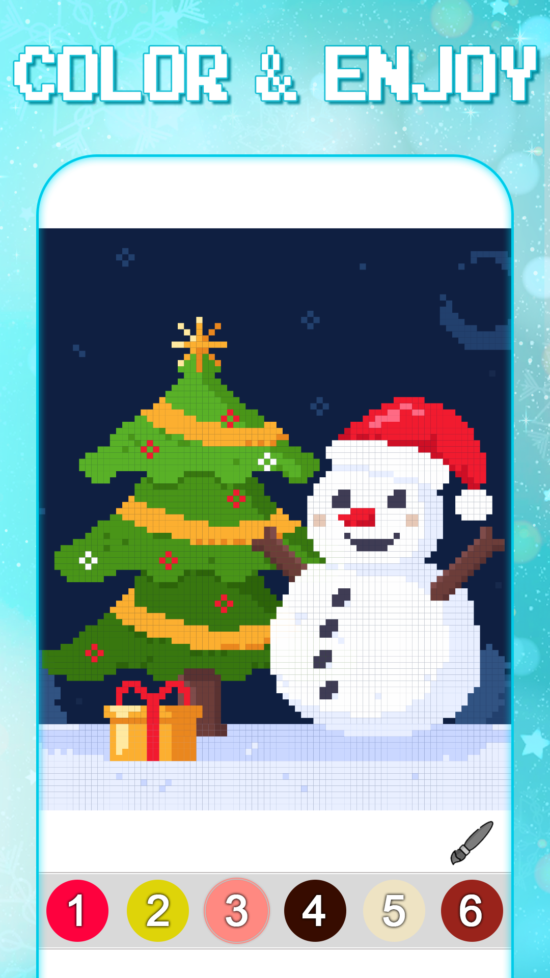 Christmas Pixel Art Coloring Book: Christmas Color by Numbers - App on ...