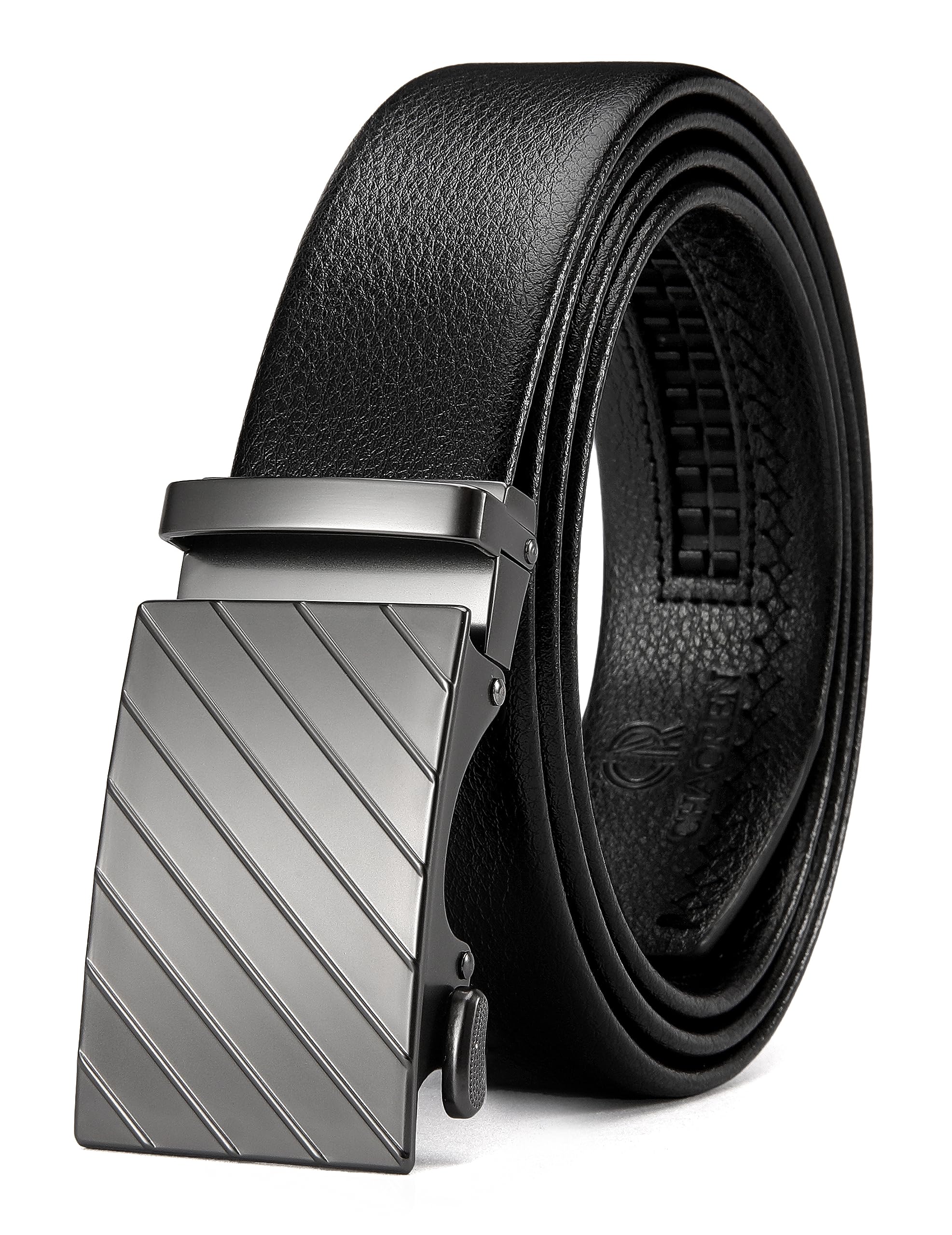Snapklik.com : Leather Ratchet Belt, Mens Dress Belt, Slide Black Belt ...