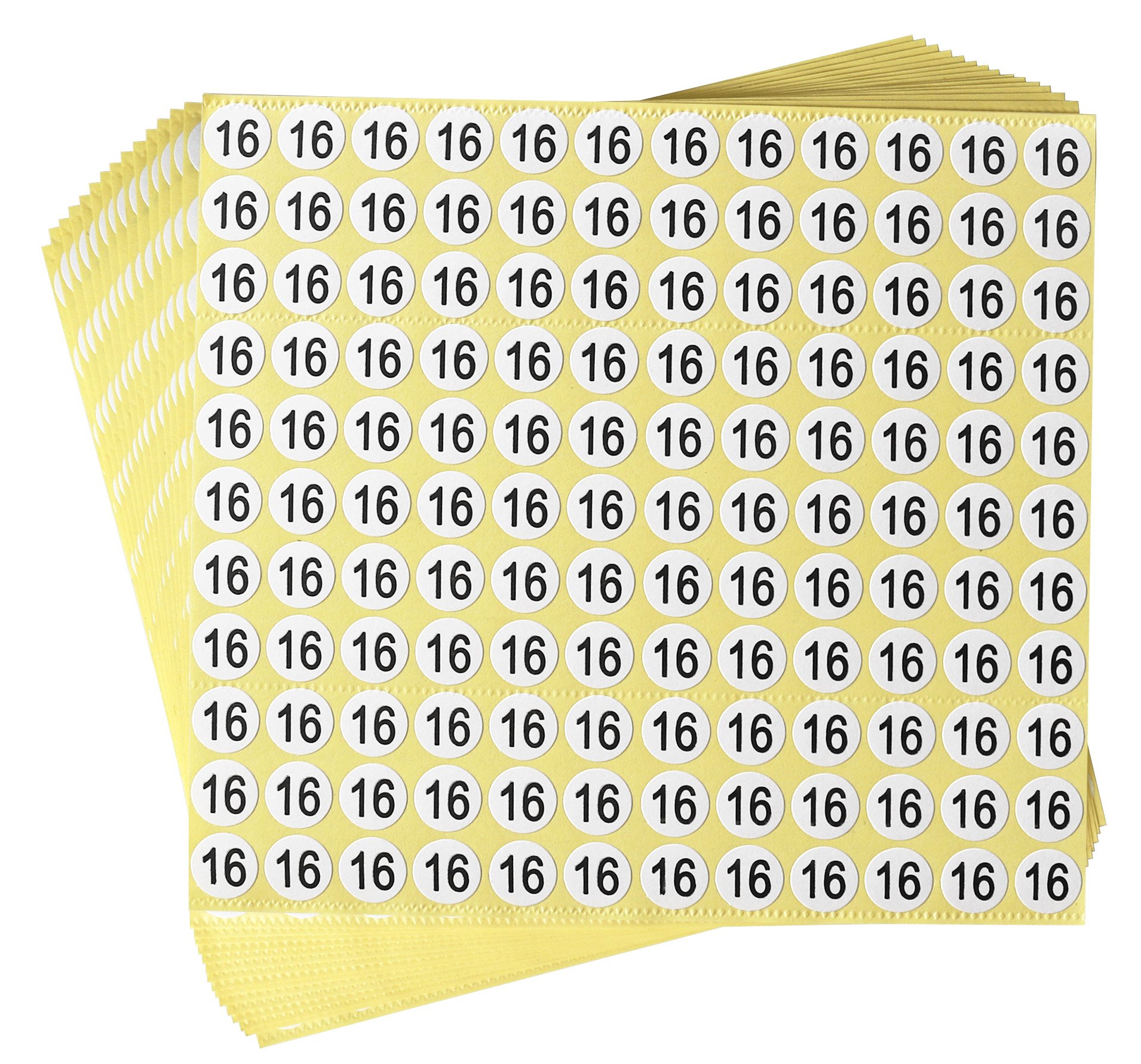 Amazon.com: dealzEpic - Number Stickers - Number 16 Round Self Adhesive ...