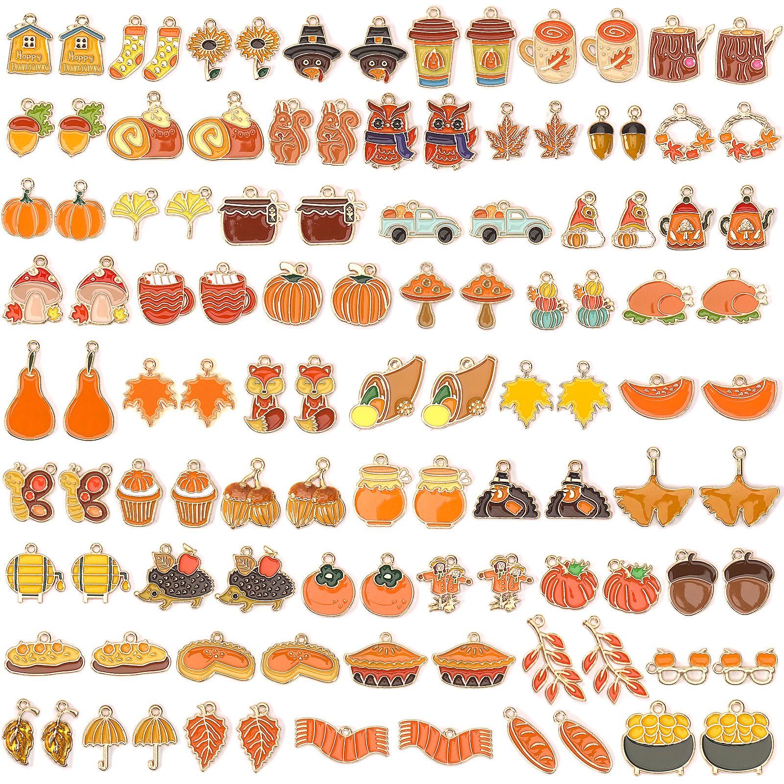 Amazon.com: SANNIX 110Pcs/55 Pairs Fall Charms, Thanksgiving Charms for ...