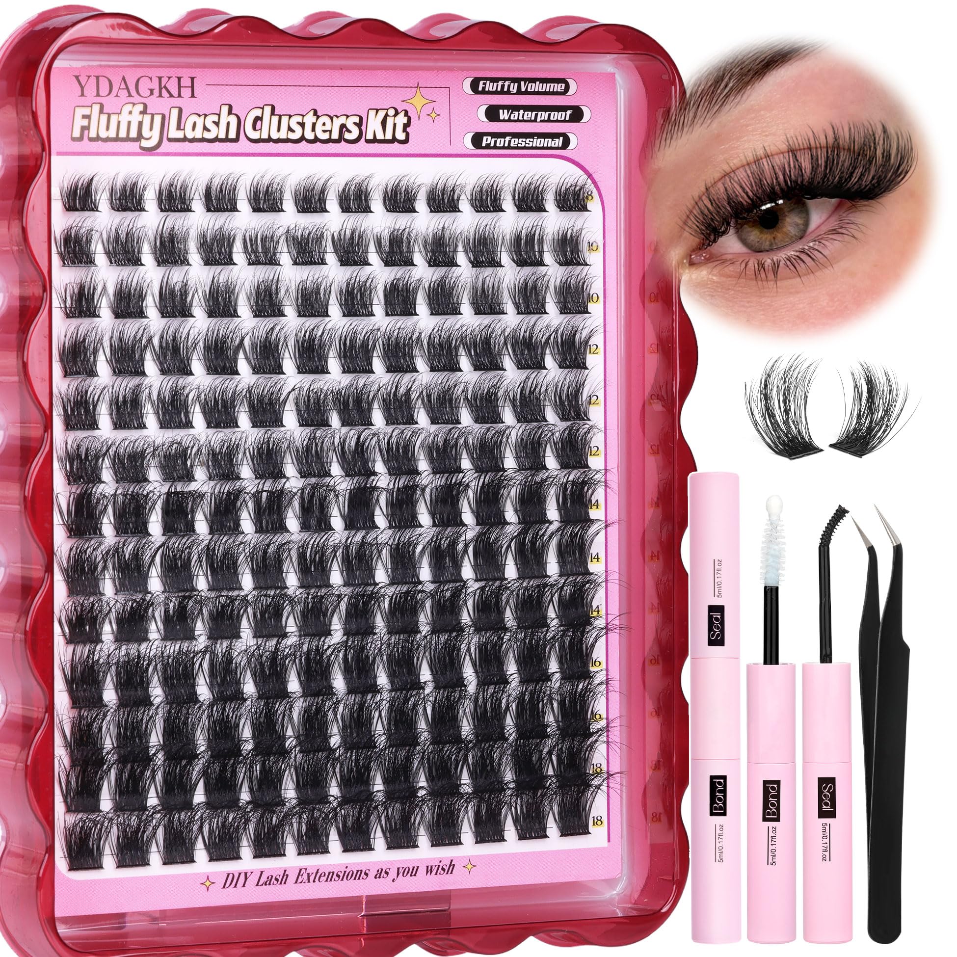 Amazon.com: Fluffy Lash Clusters Kit Volume Lash Extensions Kit 8-18mm ...