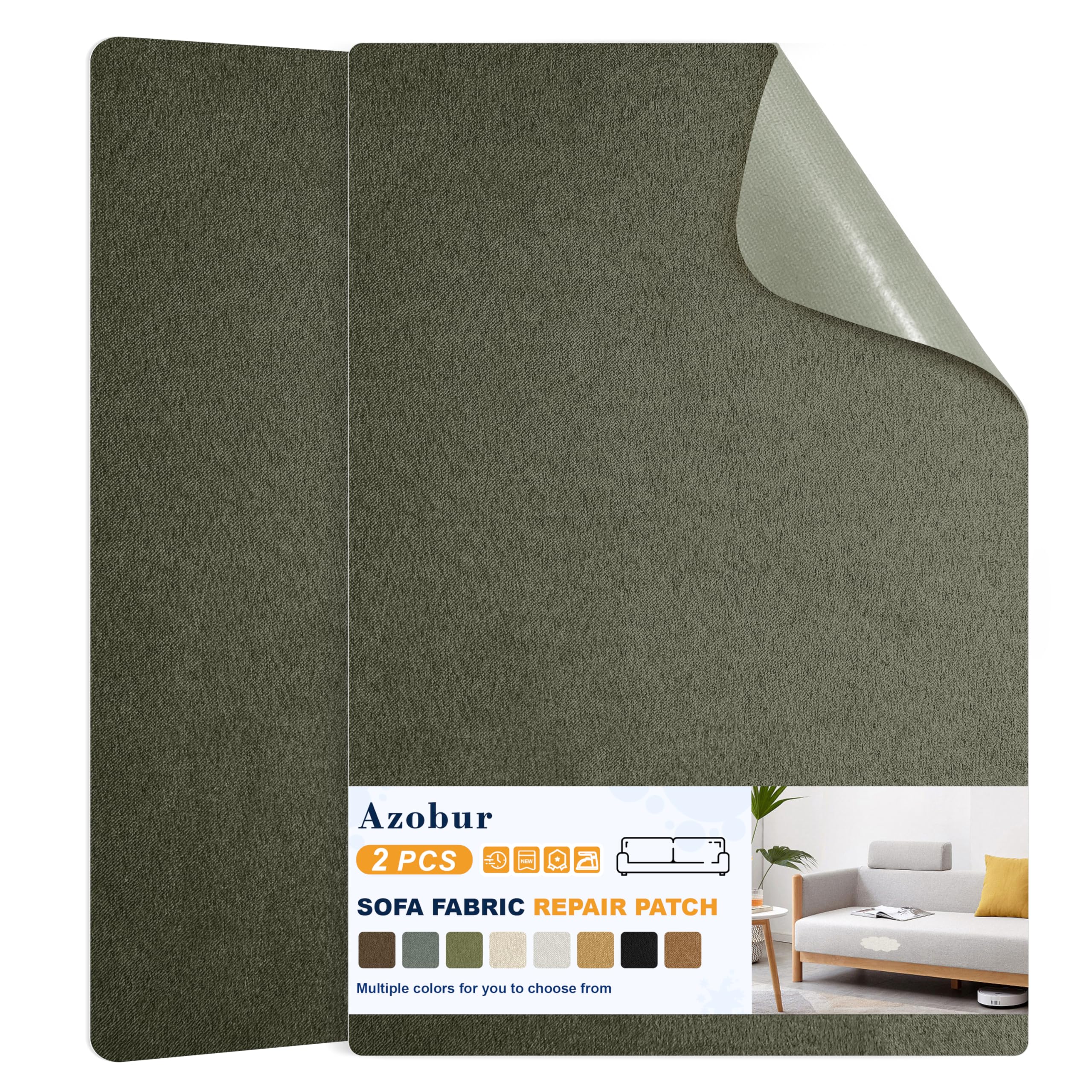 Amazon.com: Azobur Couch Patch Repair Fabric,Microfiber Fabric, Self ...