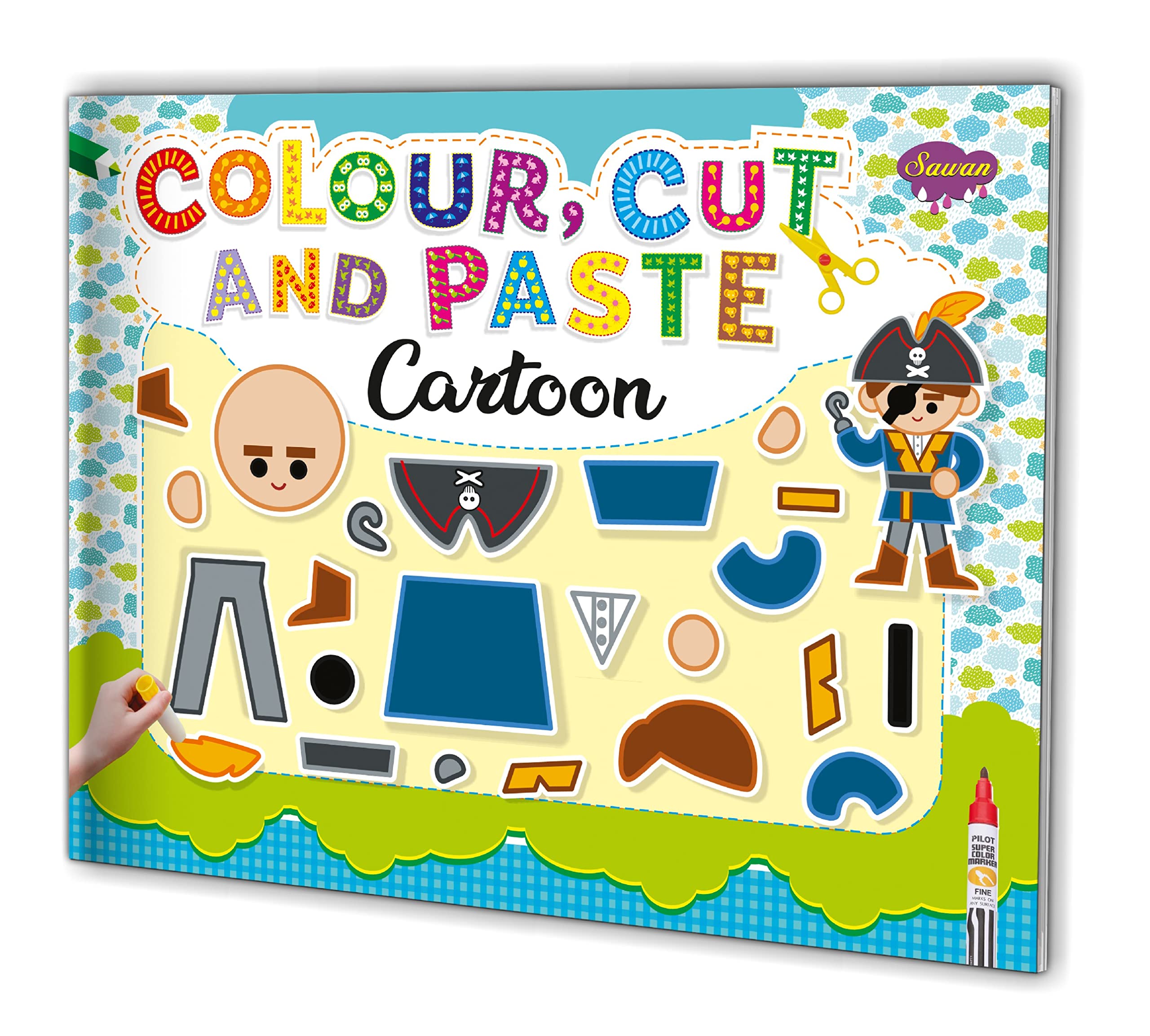 Buy Cartoon Colour, Cut And Paste Book by Sawan Book Online at Low ...