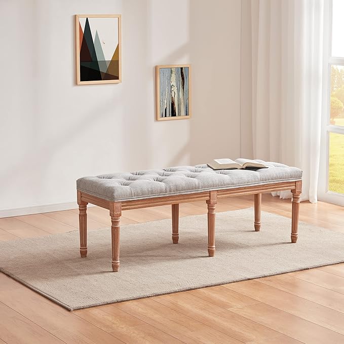 Amazon.com - Iroomy Extra-Long Designed Upholstered Tufted Bed Bench ...