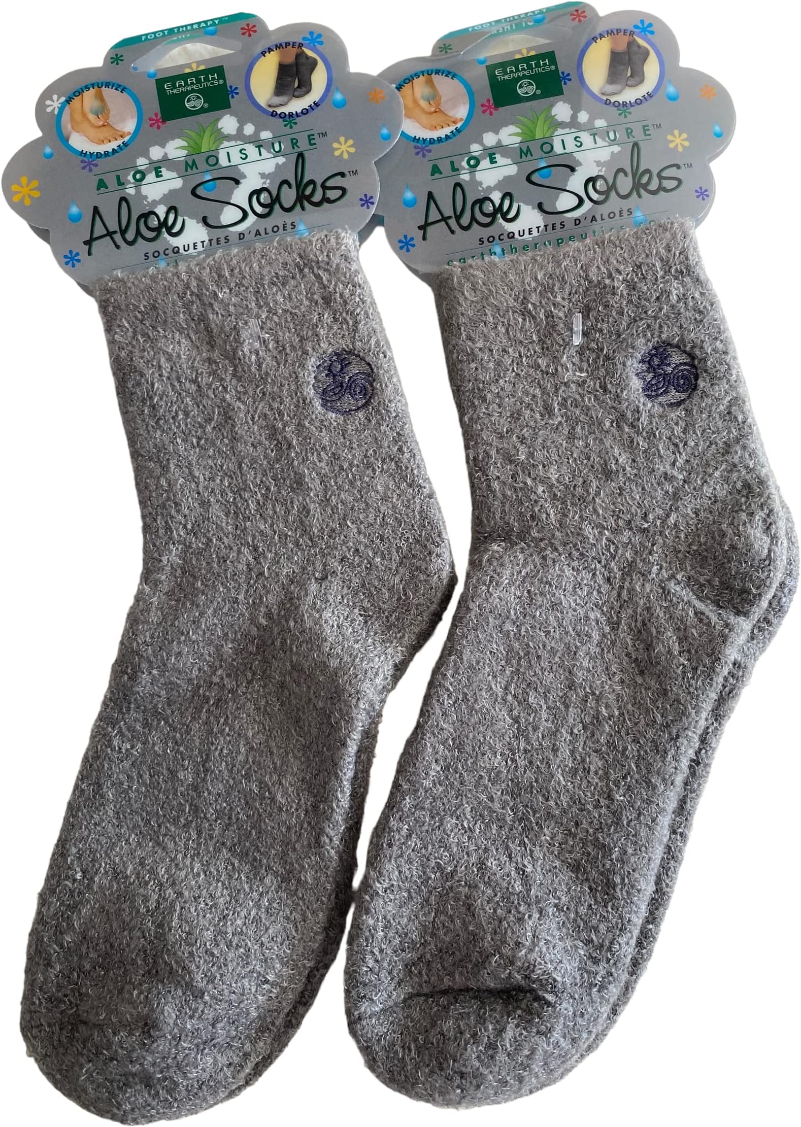 Amazon.com : Earth Therapeutics Socks Aloe Infused Grey Pair2 ...