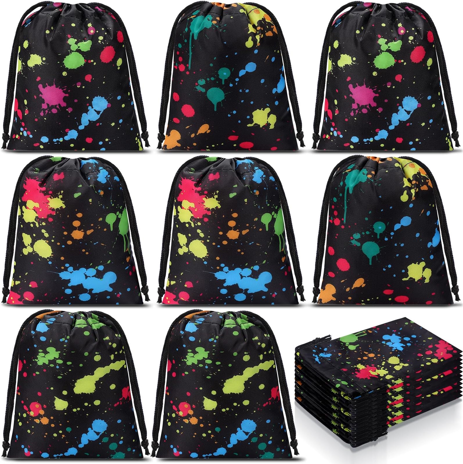 Amazon.com: Sweetude 24 Pcs Neon Drawstring Bags Small Neon Glow in the ...