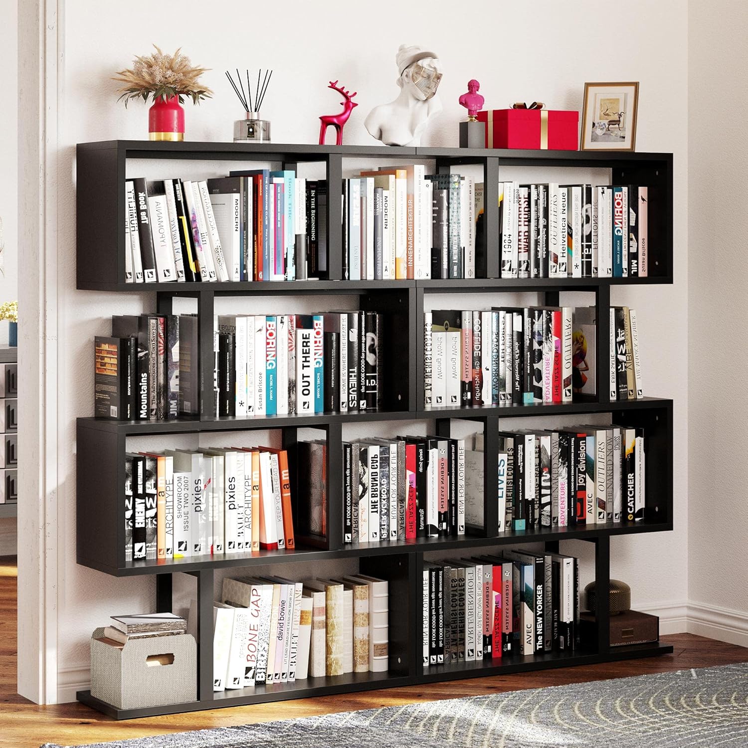 Amazon.com: YITAHOME 5 Tiers Bookshelf, Modern Black Book Shelf and ...