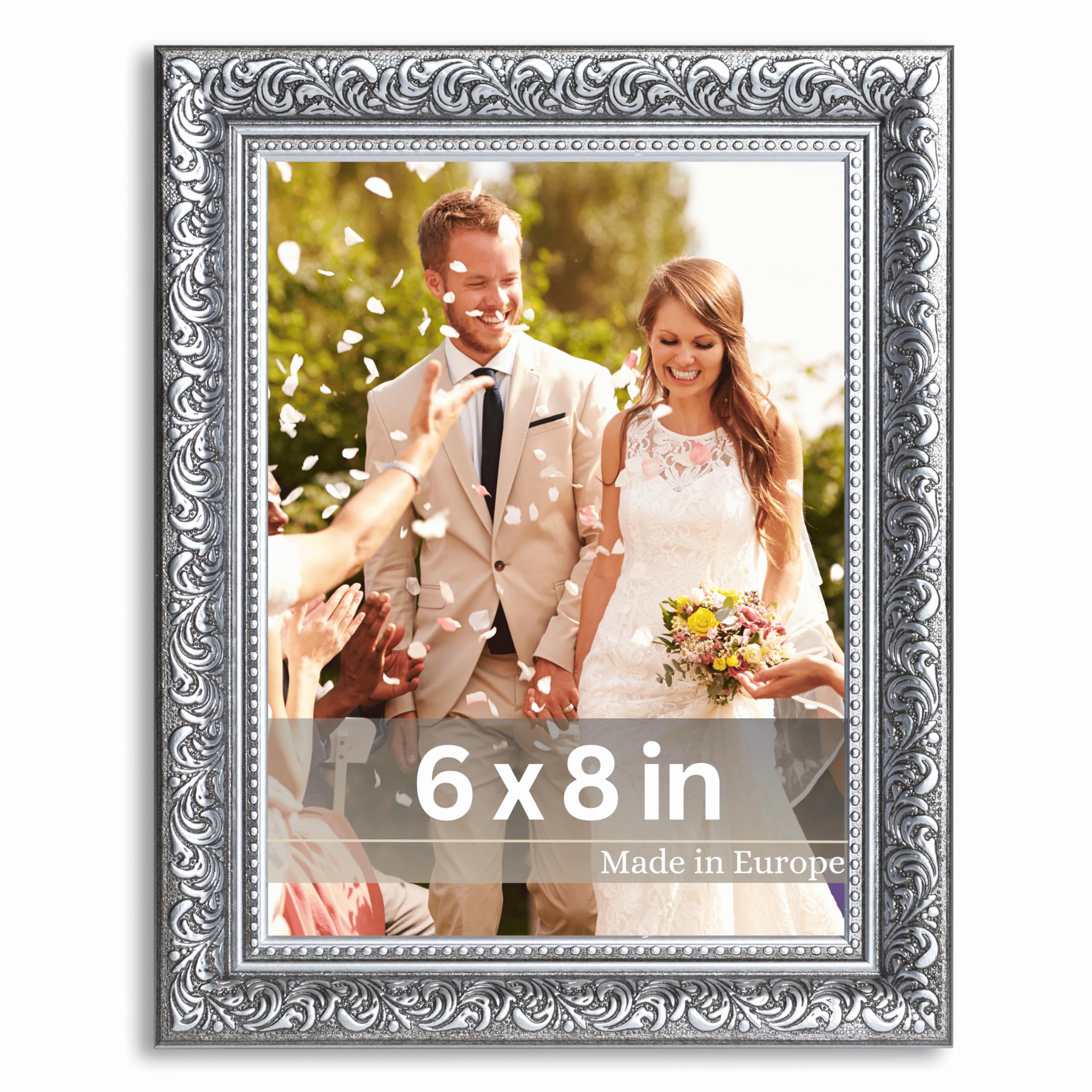 Amazon.com - VictoR 6x8 Picture Frame Rubens Black Silver - Picture ...