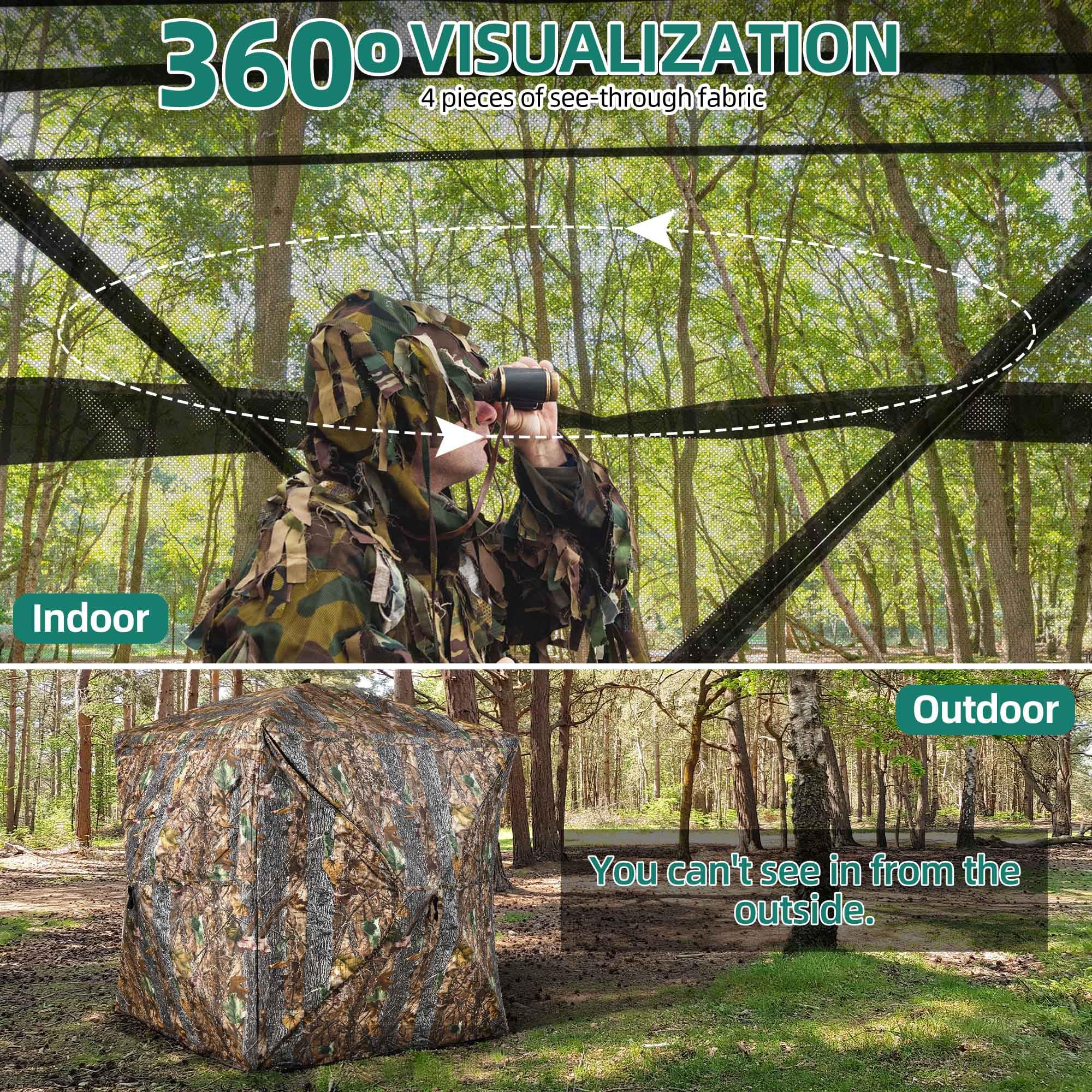 Snapklik.com : YITAHOME Hunting Blind 360 See Through Ground Blind For ...