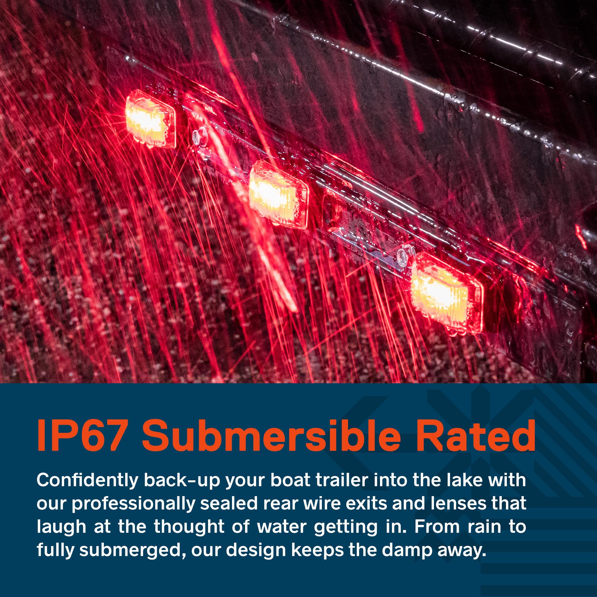 Snapklik.com : True Mods 15" LED 3 Red Trailer Light Bar Strip DOT ...