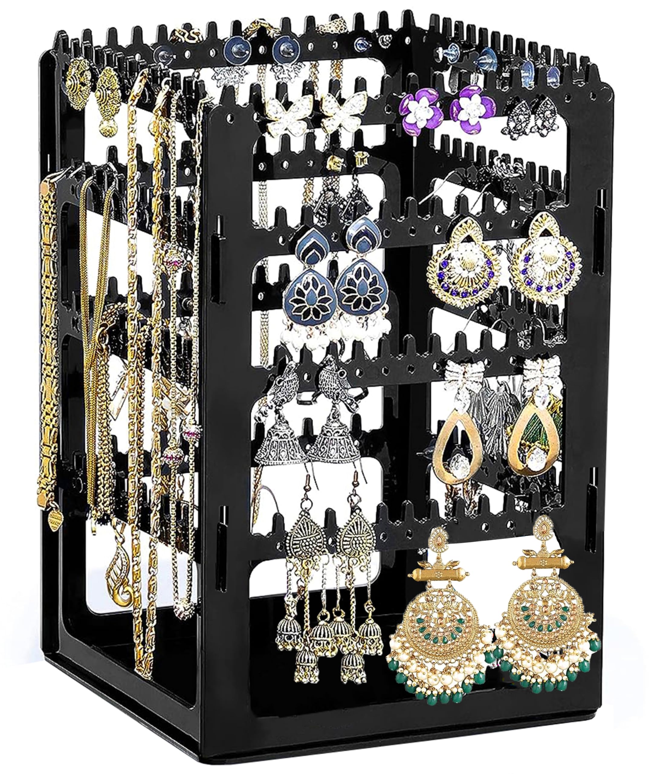 atorakushon Jhumka Earrings Stand Jewellery Display Organiser With 144 ...