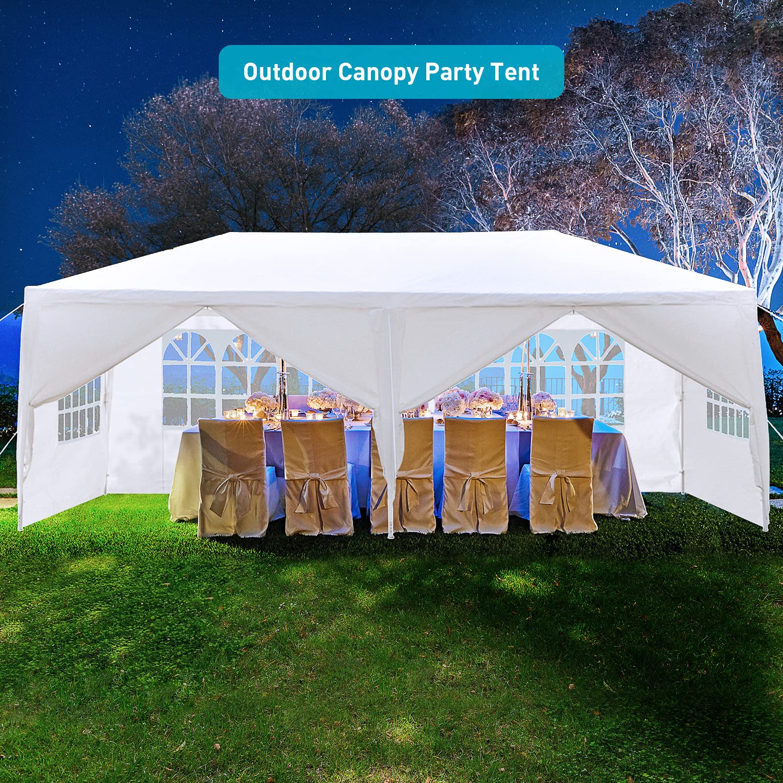 10'x20' Outdoor Party Tent, Large Wedding Birthday Tents for Parties ...